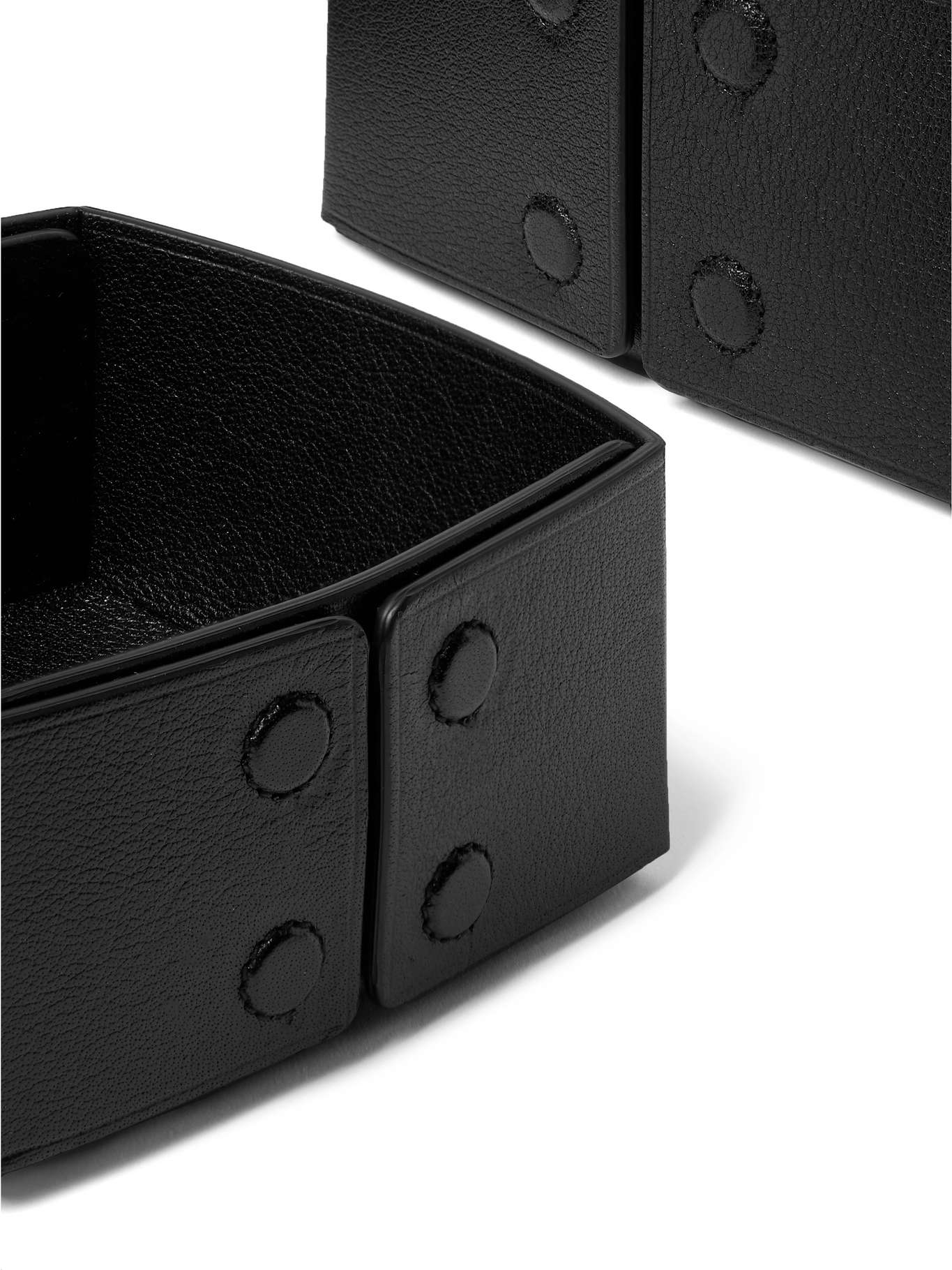 MÉTIER Set of Three Reversible Collapsible Full-Grain Leather Boxes for ...