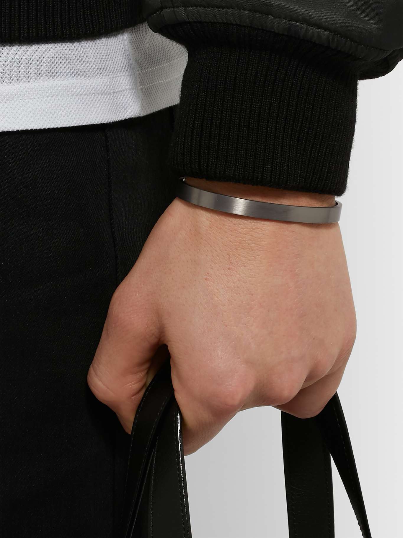 LE GRAMME Le 21 Brushed Ruthenium-Plated Sterling Silver Cuff for Men ...