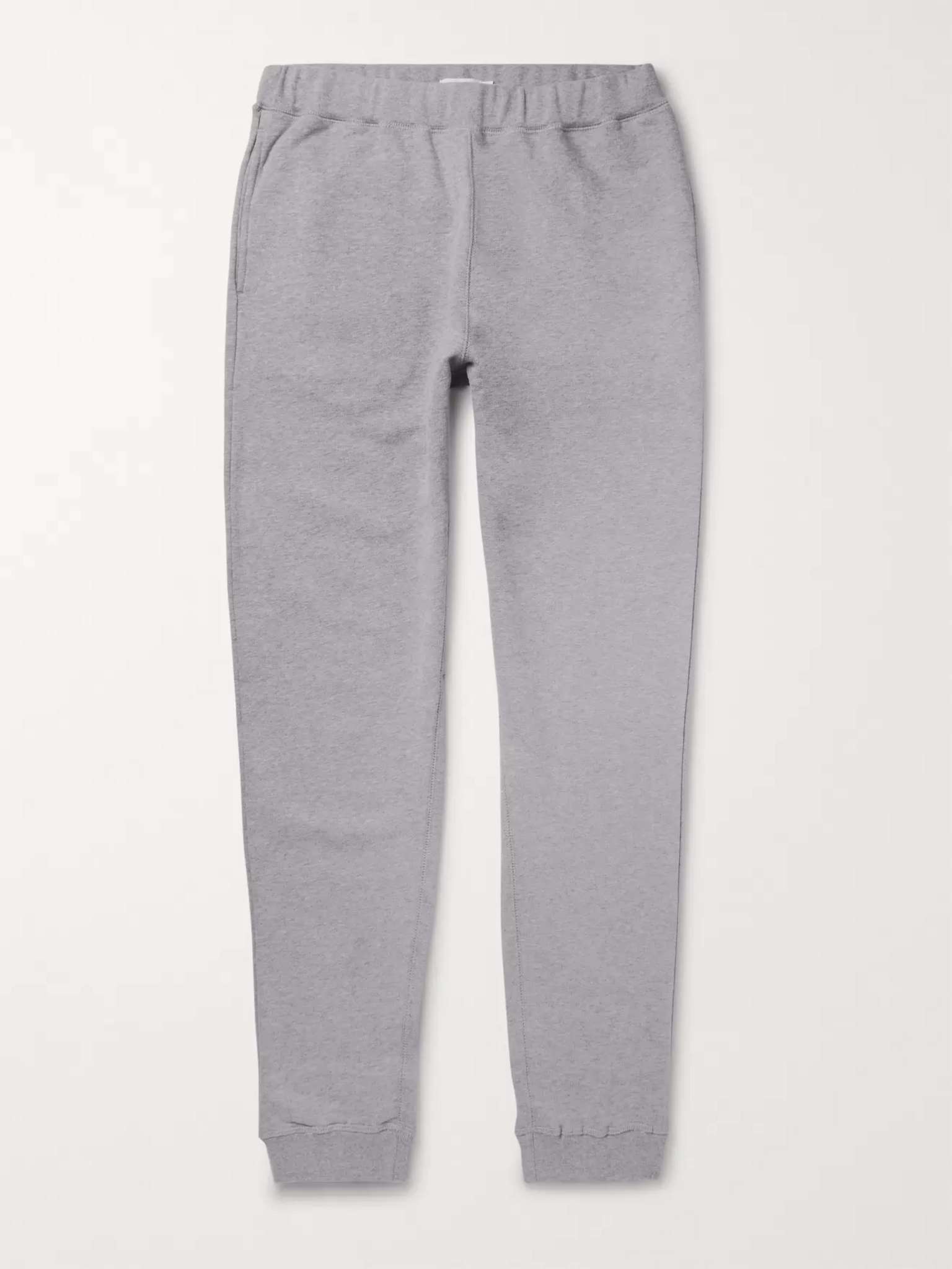 Gray Tapered Brushed Loopback Cotton-Jersey Sweatpants | SUNSPEL | MR ...