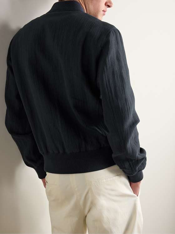 MR P. Textured Cotton and Linen-Blend Bomber Jacket for Men | MR PORTER