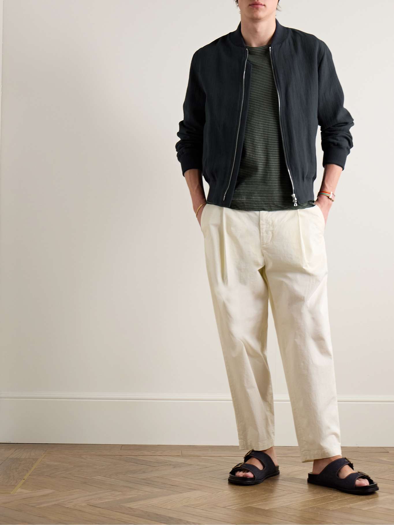 MR P. Textured Cotton and Linen-Blend Bomber Jacket for Men | MR PORTER