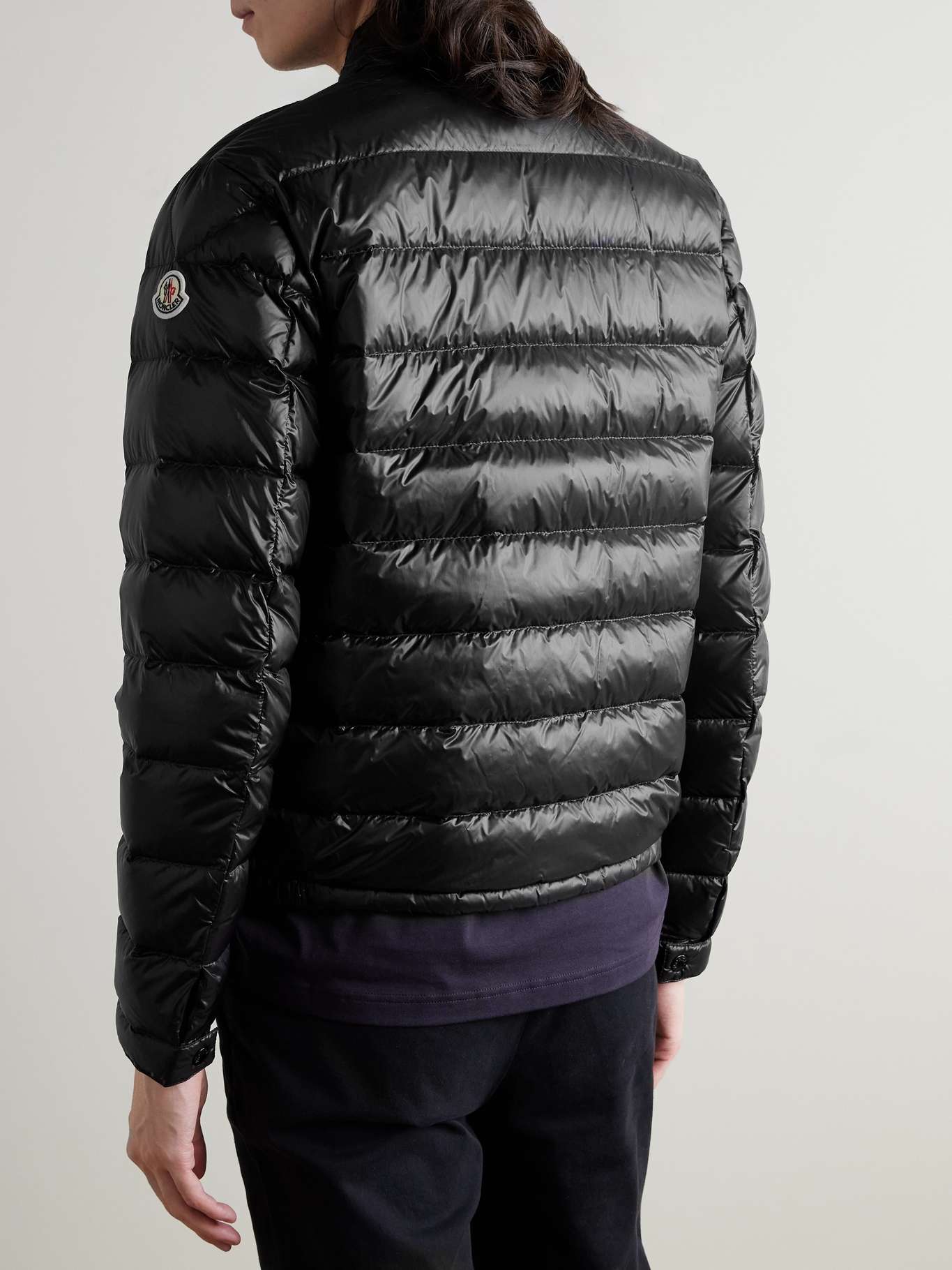 MONCLER Acorus Logo-Appliquéd Quilted Glossed-Shell Down Jacket for Men ...