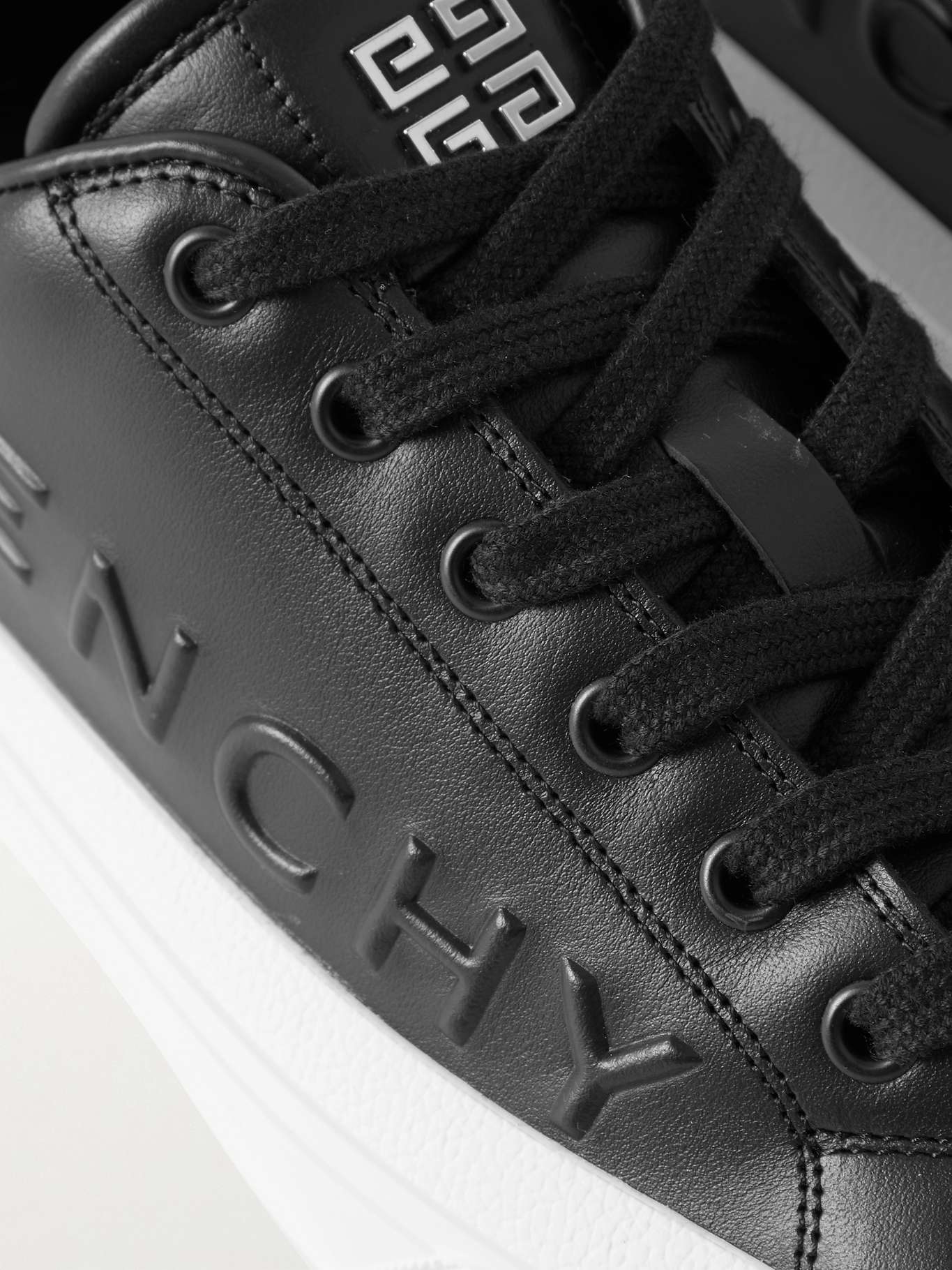 GIVENCHY City Sport Logo-Embossed Leather Sneakers for Men | MR PORTER
