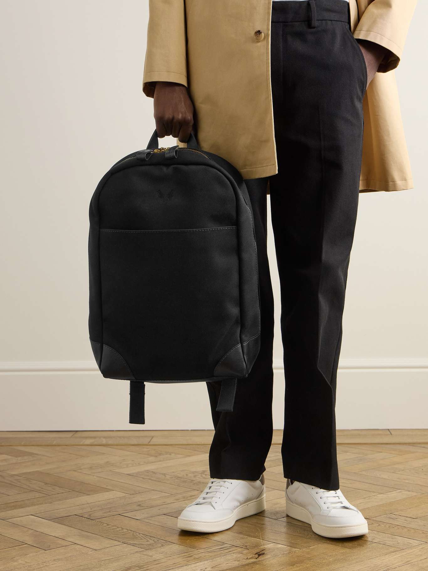 BENNETT WINCH Leather-Trimmed Cotton-Canvas Backpack for Men | MR PORTER
