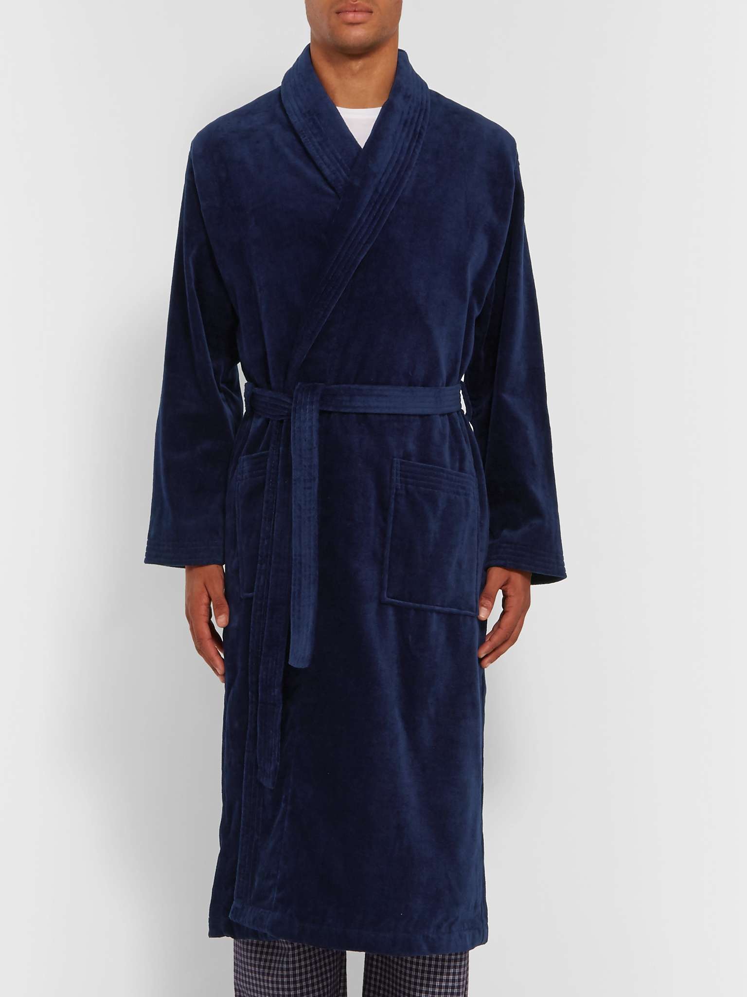 DEREK ROSE Cotton-Terry Robe for Men | MR PORTER