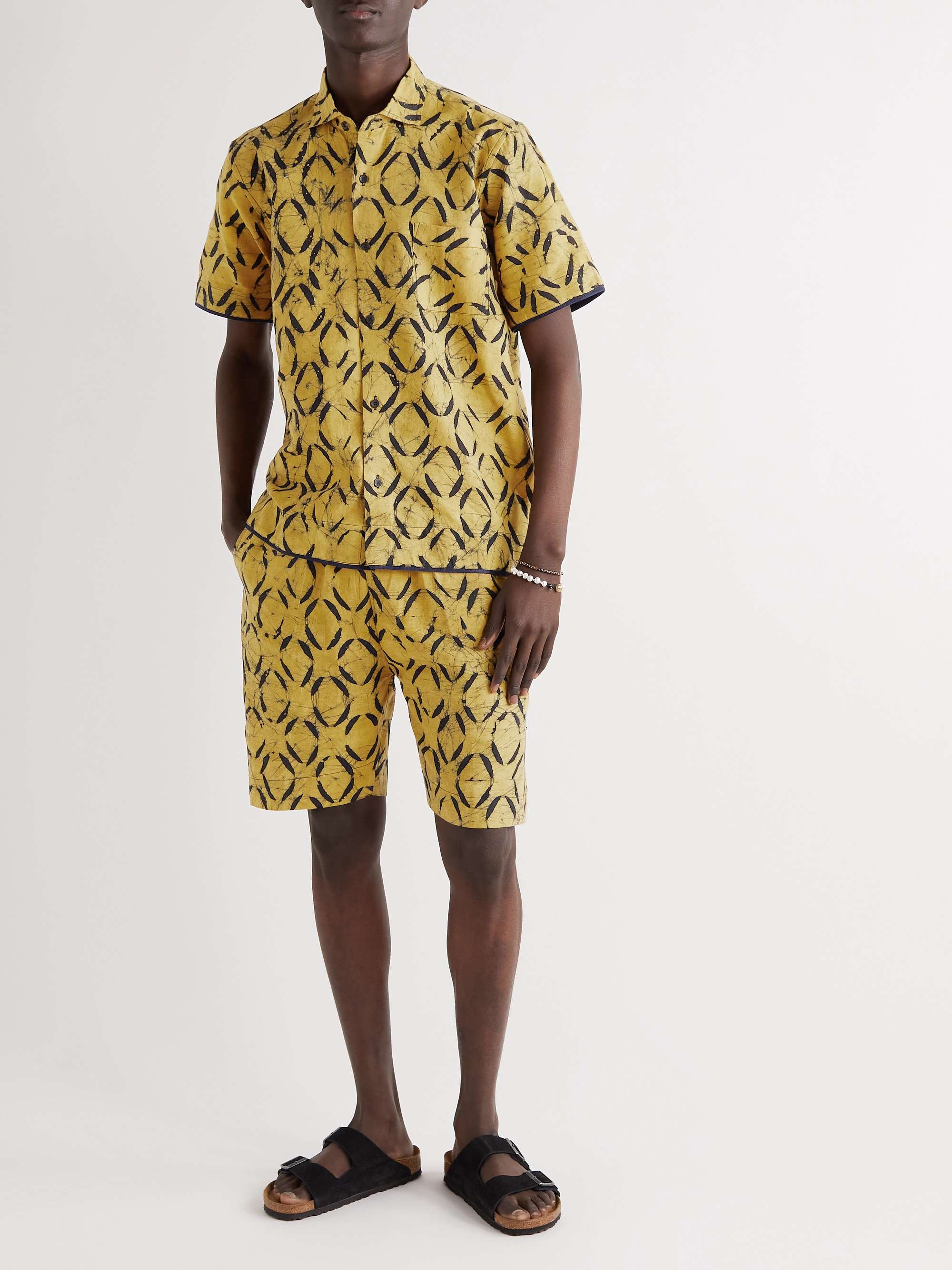 OBIDA Twill-Trimmed Printed Cotton-Poplin Shirt for Men | MR PORTER