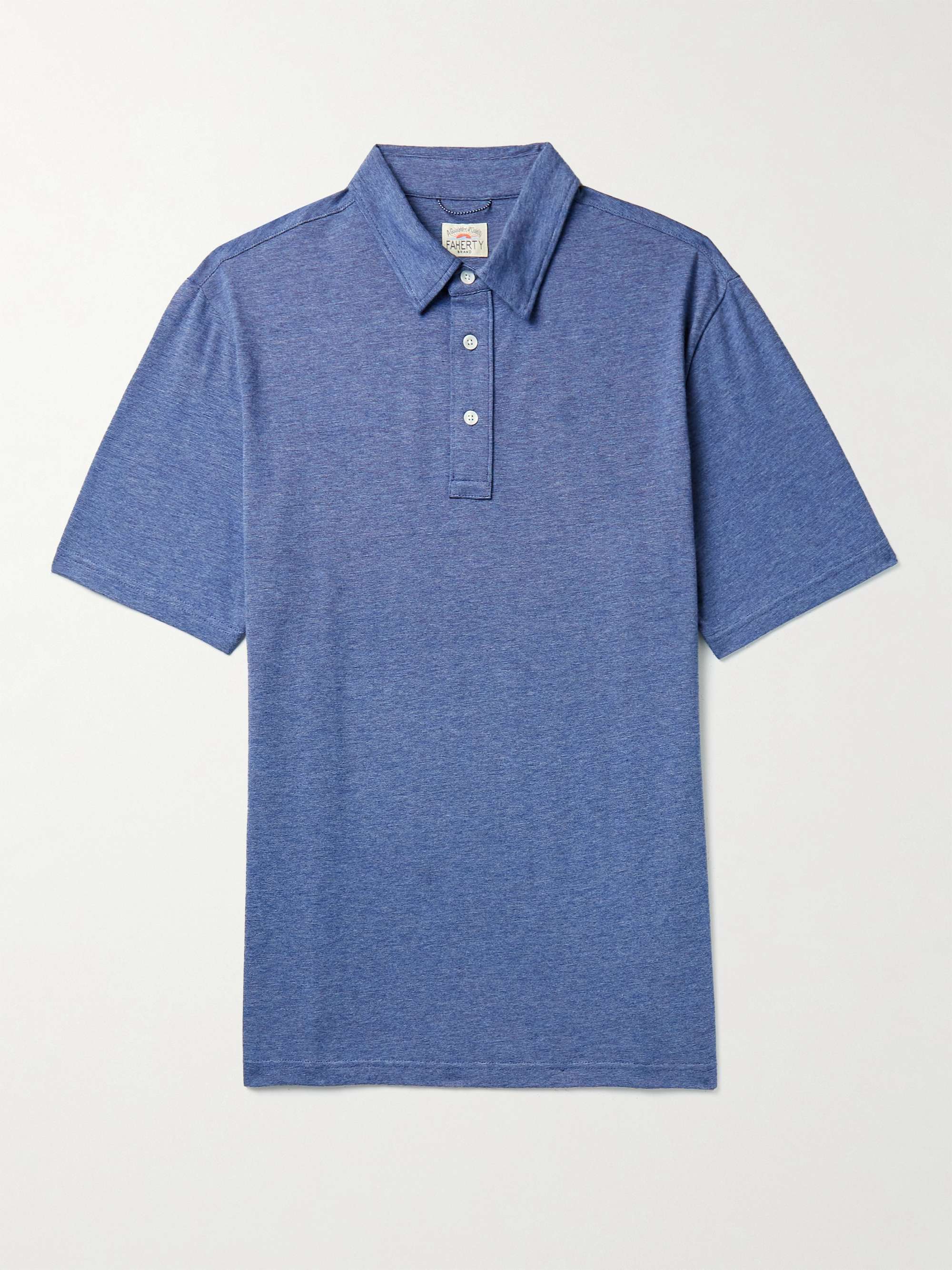 FAHERTY Movement Stretch Pima Cotton and Modal-Blend Jersey Polo Shirt ...