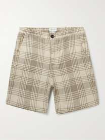 Osborne Straight-Leg Checked Organic Linen Shorts OLIVER SPENCER da ...