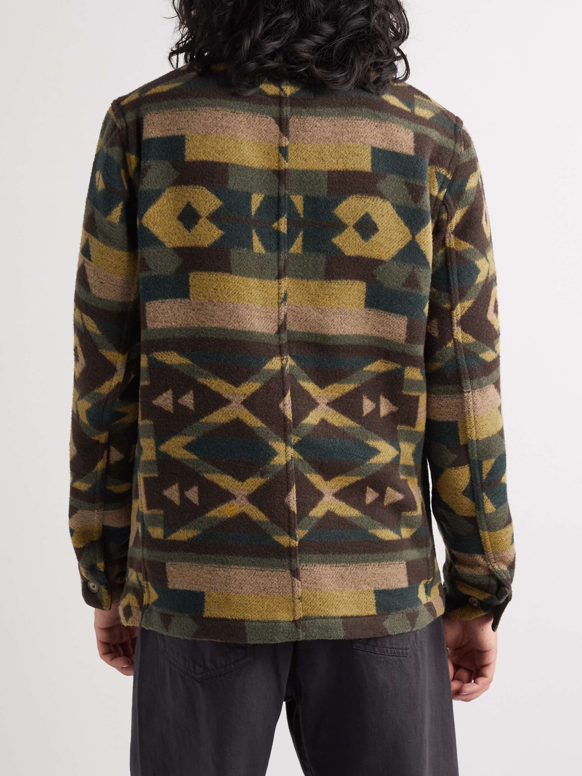Brown Labura Morpheus Printed Flannel Chore Jacket | PORTUGUESE FLANNEL ...