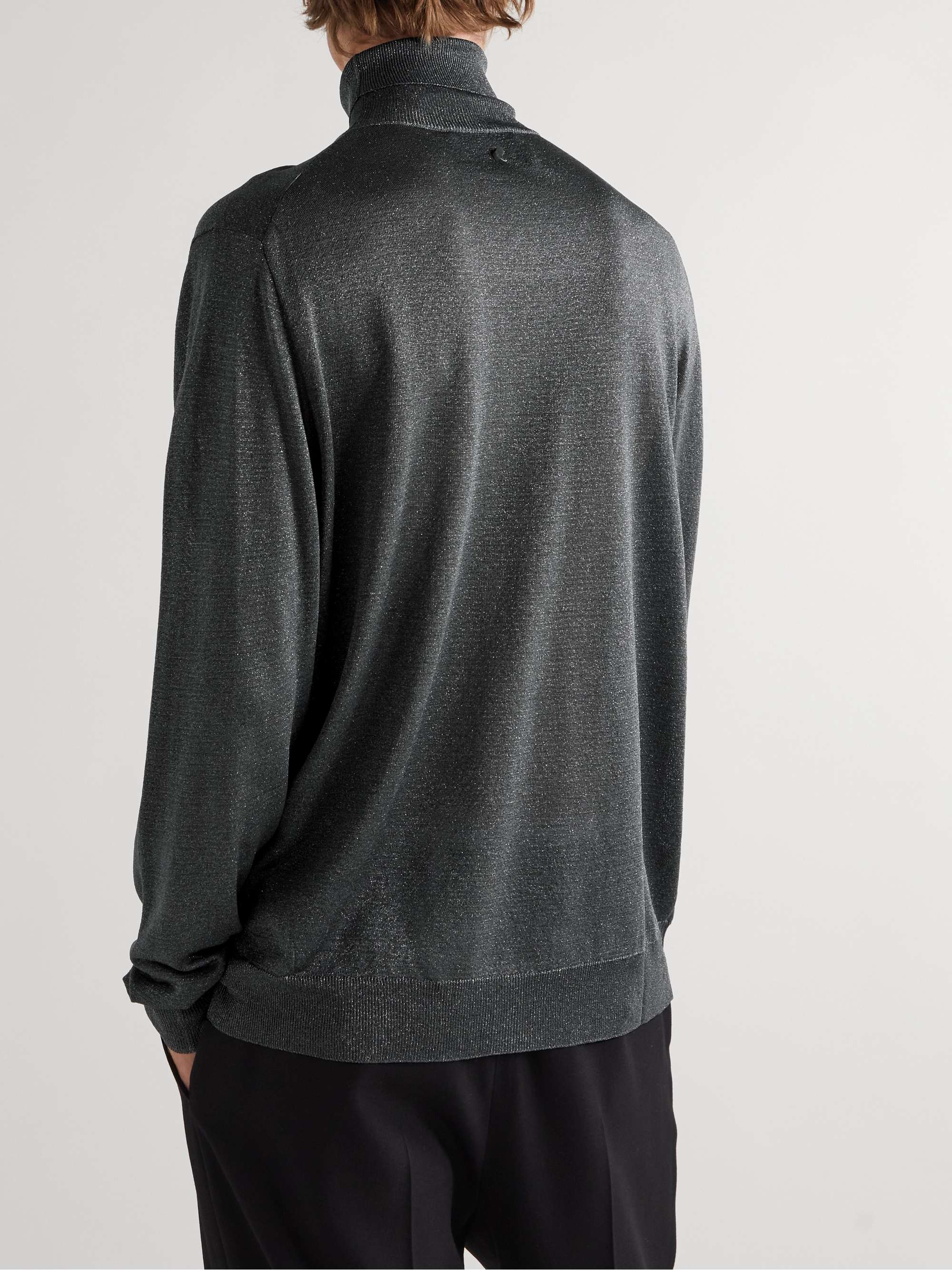 ETRO Metallic Knitted Rollneck Sweater for Men | MR PORTER