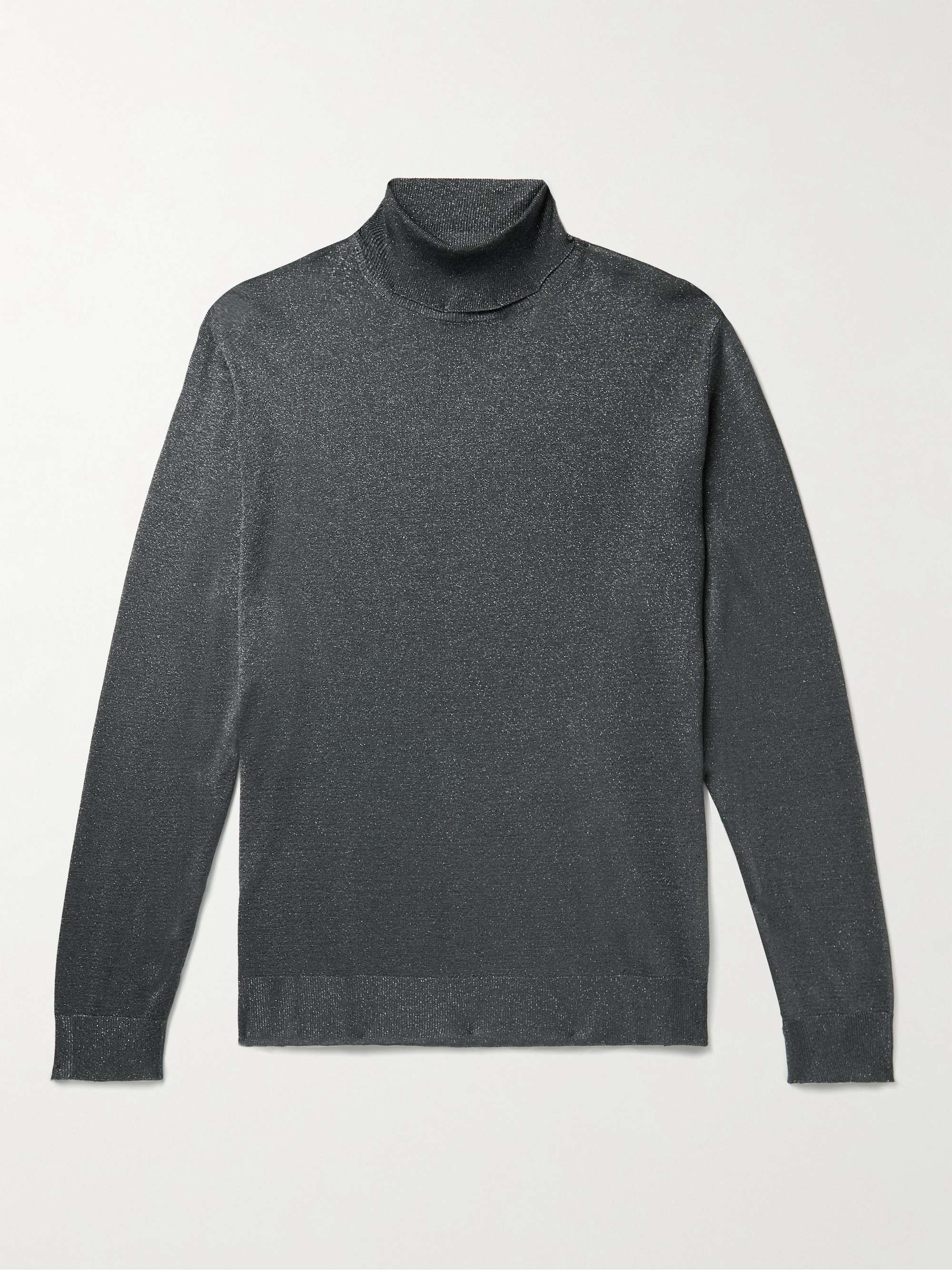 ETRO Metallic Knitted Rollneck Sweater for Men | MR PORTER