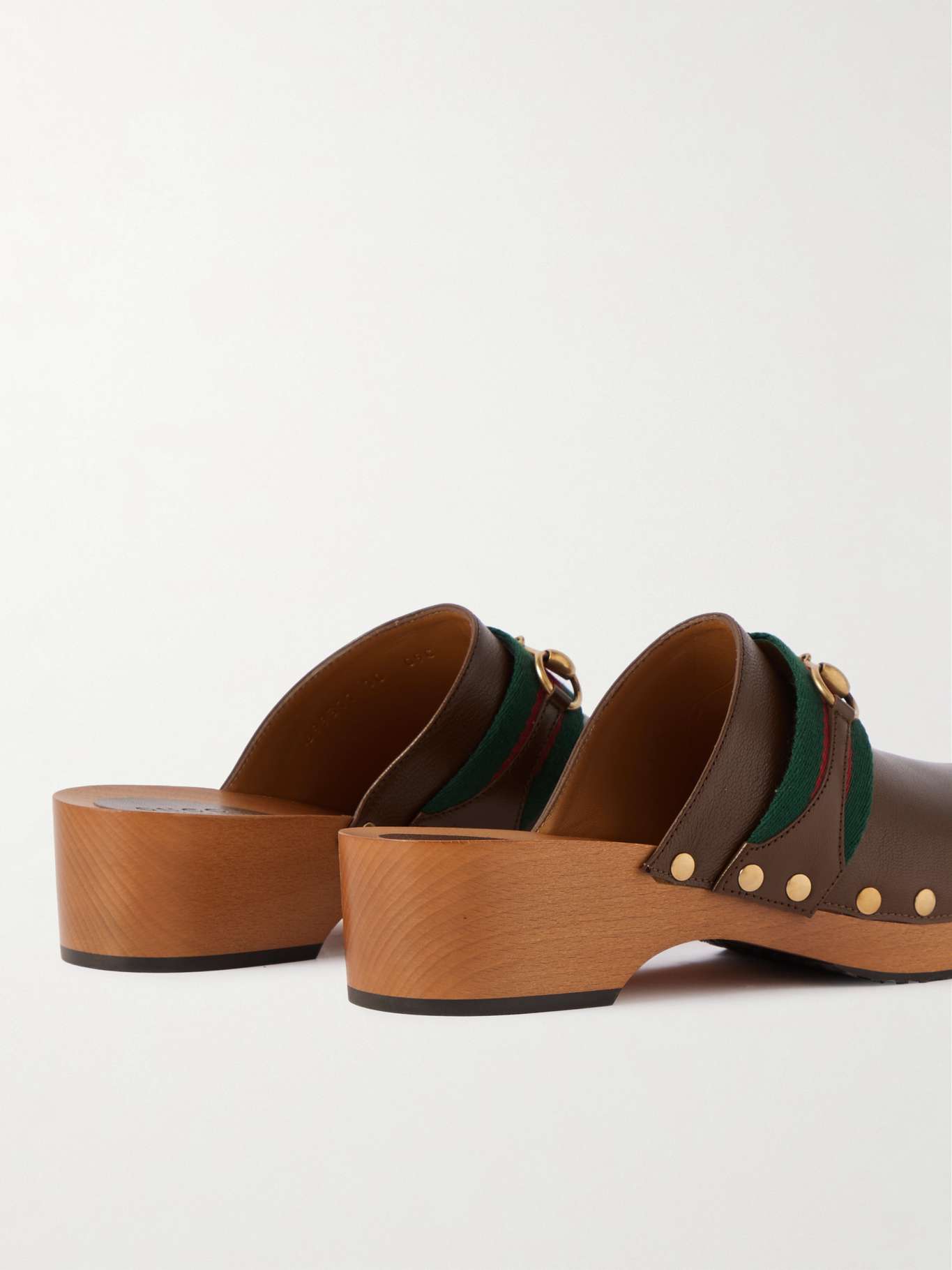 GUCCI Horsebit Webbing-Trimmed Leather Clogs for Men | MR PORTER