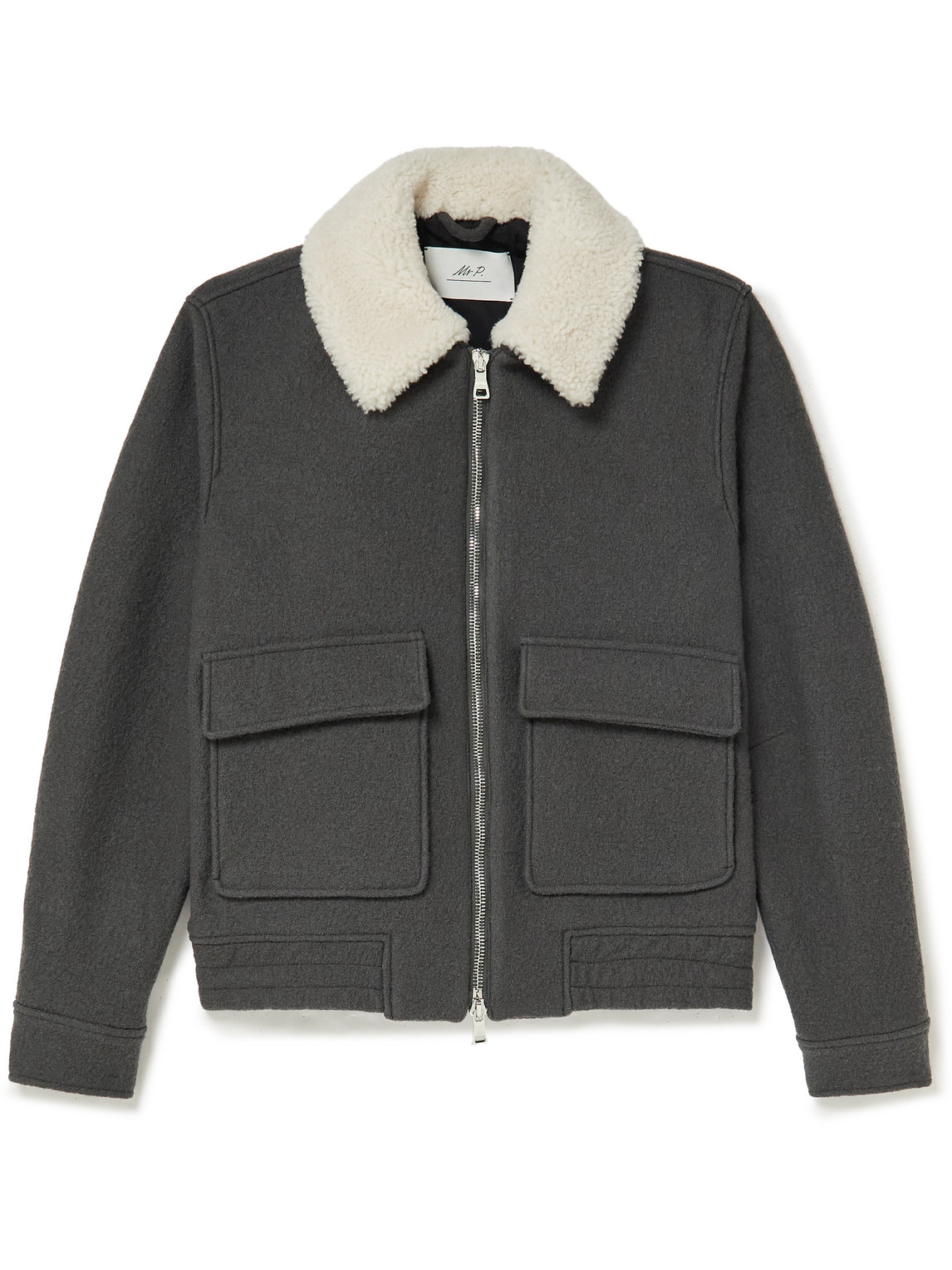 Mr P. - Shearling-Trimmed Boiled Wool Blouson Jacket - Men - Gray - XS ...