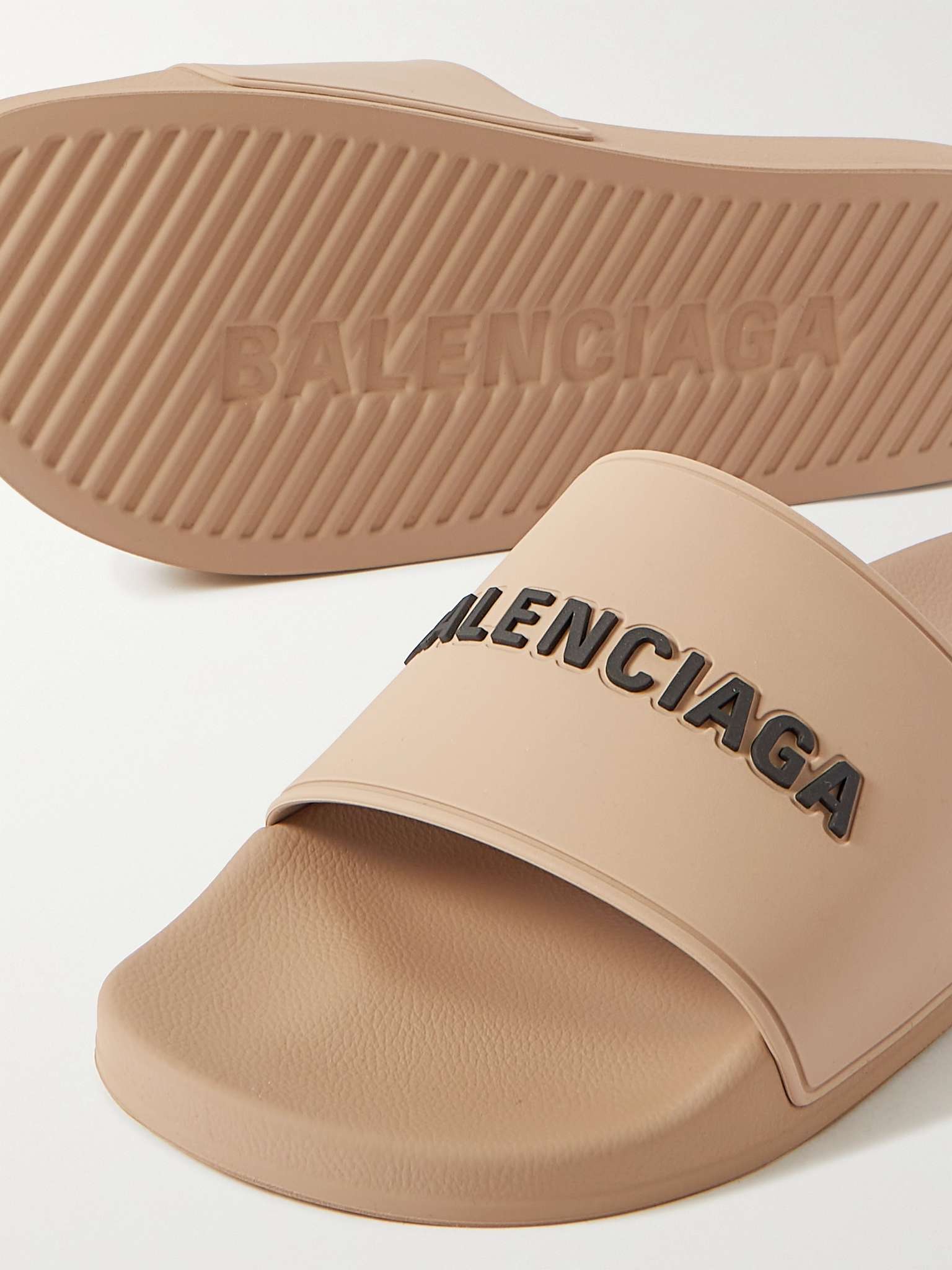 BALENCIAGA Logo-Detailed Rubber Slides for Men | MR PORTER