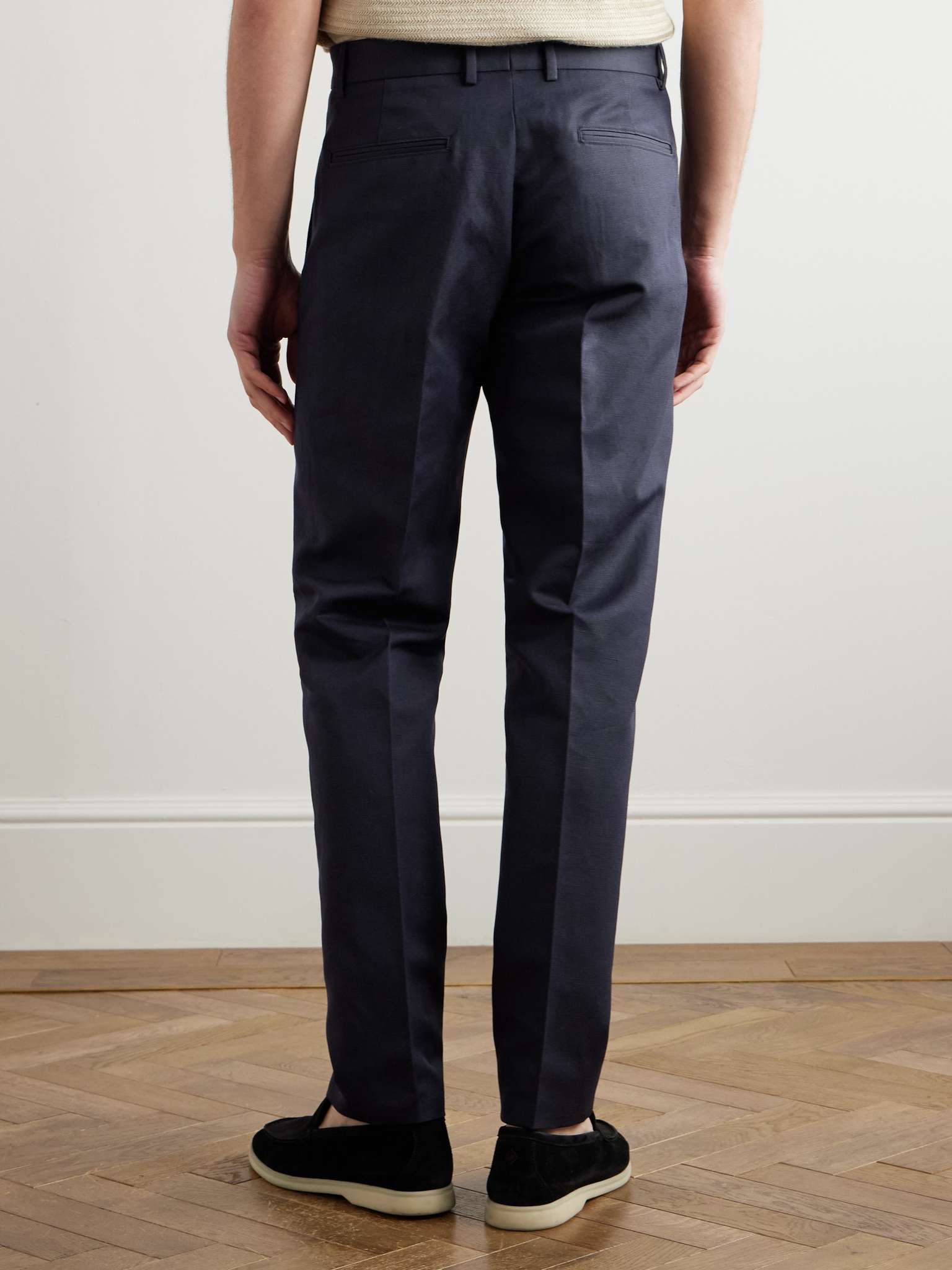 LORO PIANA Cedric Tapered Cotton and Linen-Blend Canvas Trousers for ...