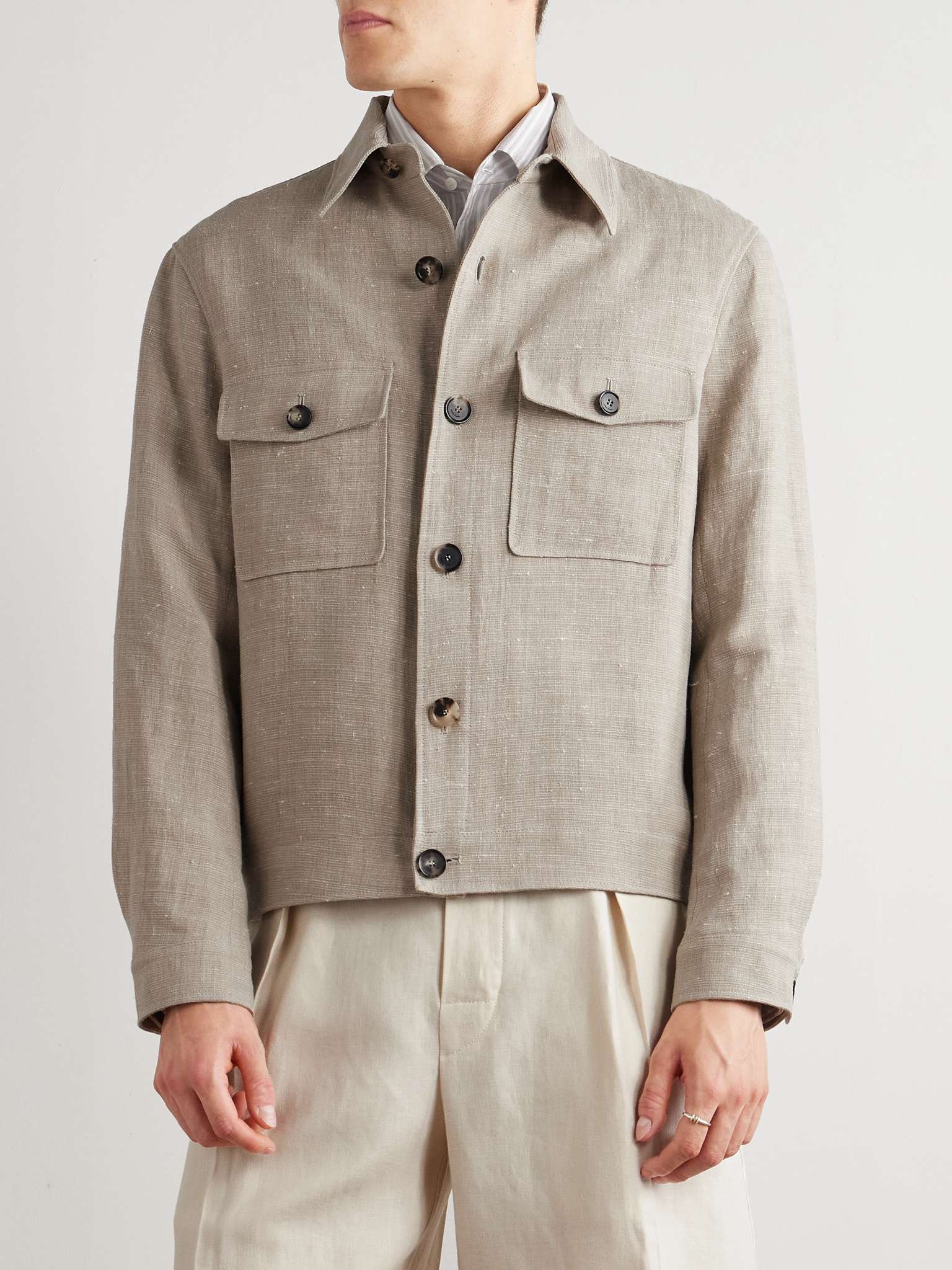 LORO PIANA Clem Linen and Silk-Blend Trucker Jacket for Men | MR PORTER