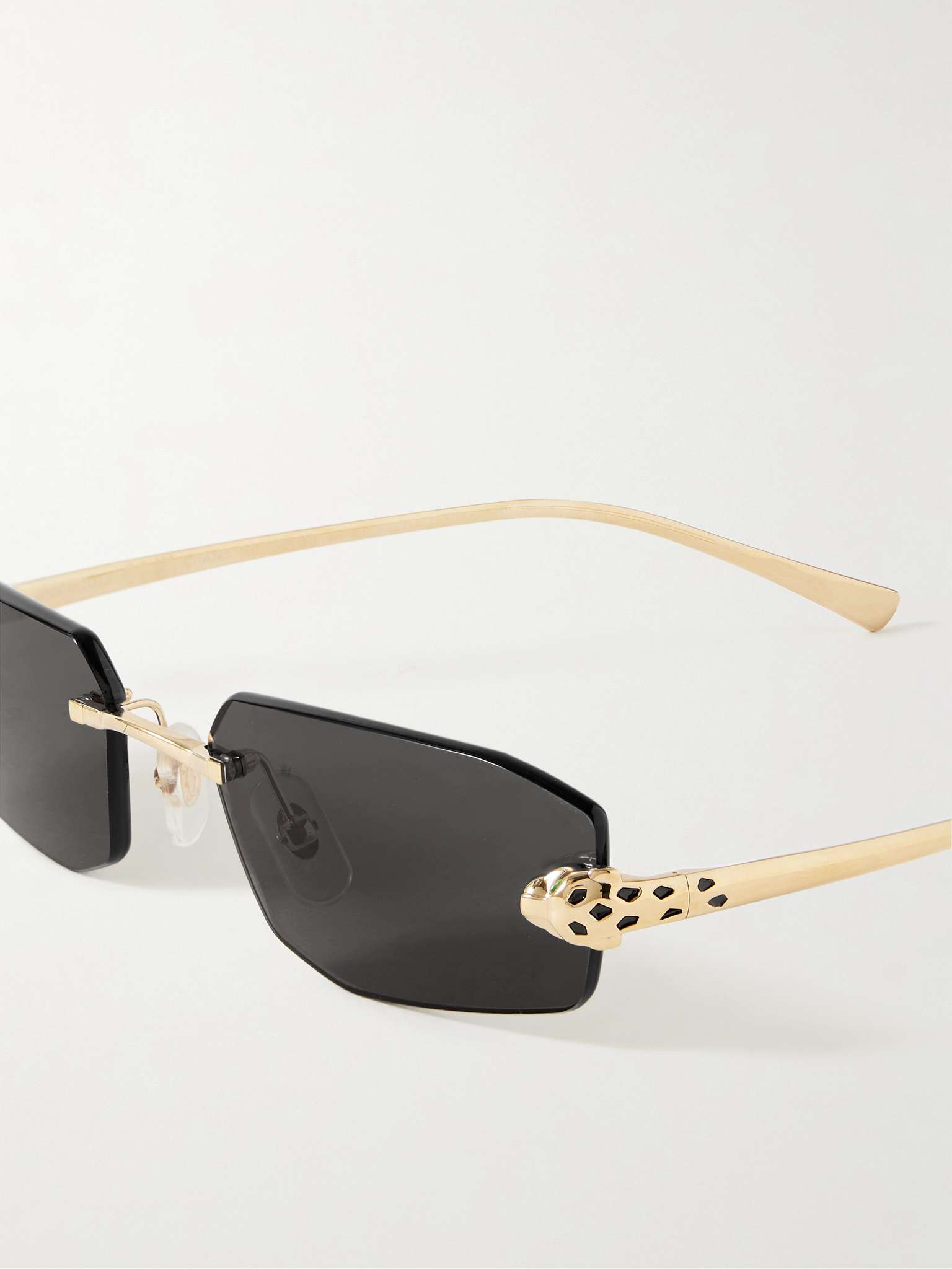 CARTIER EYEWEAR Panthère de Cartier Rimless Rectangle-Frame Gold-Tone ...