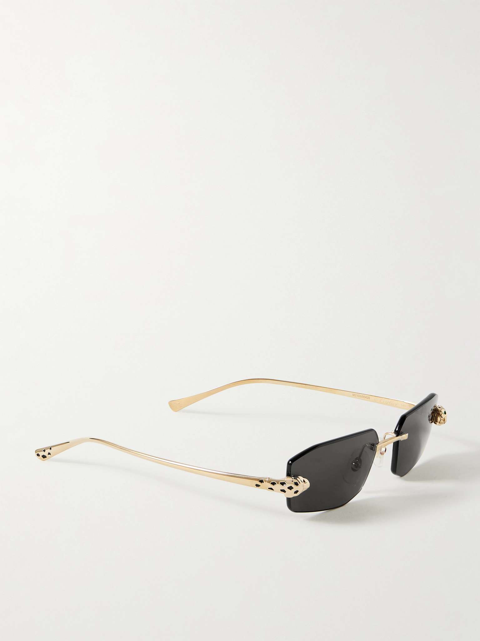 CARTIER EYEWEAR Panthère de Cartier Rimless Rectangle-Frame Gold-Tone ...