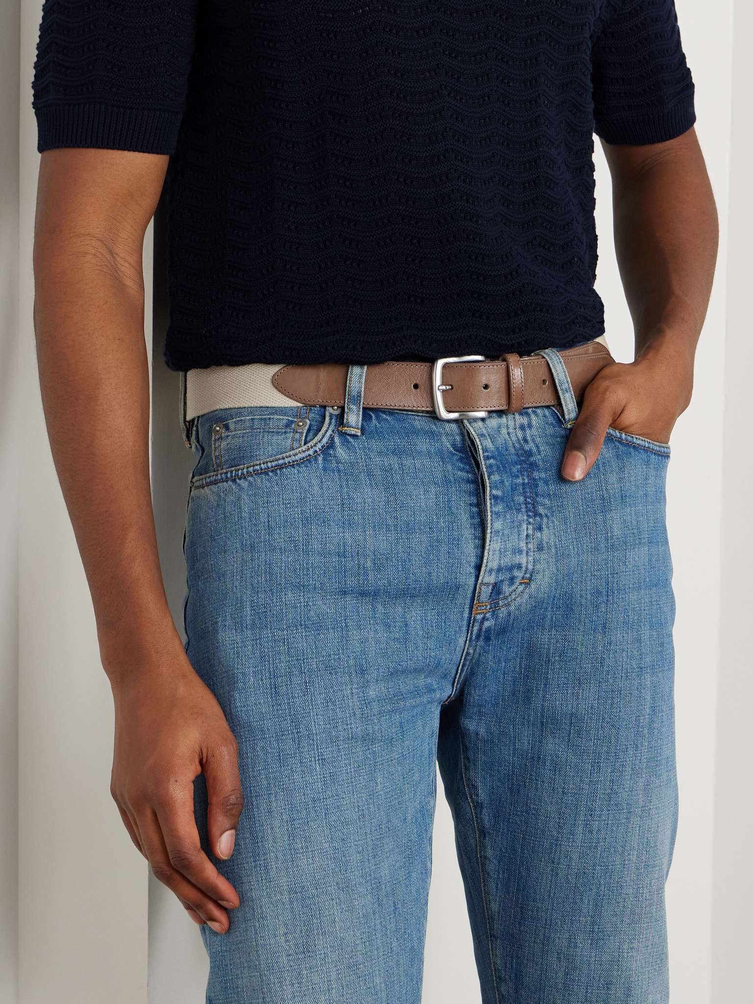 MR P. 3.5cm Canvas and Leather Belt for Men | MR PORTER