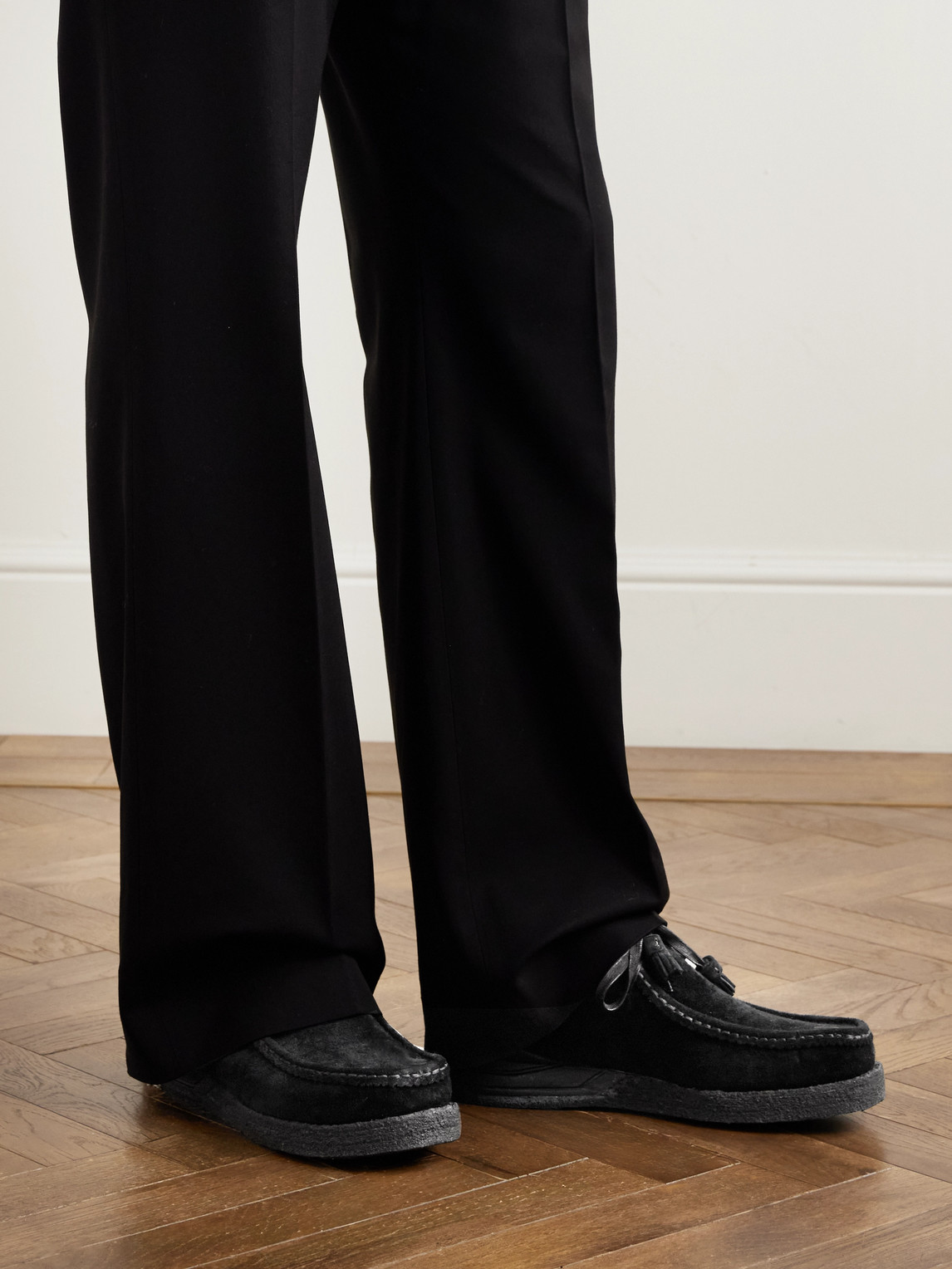 Visvim - Beuys Trekker-Folk Leather-Trimmed Suede Desert Boots ...