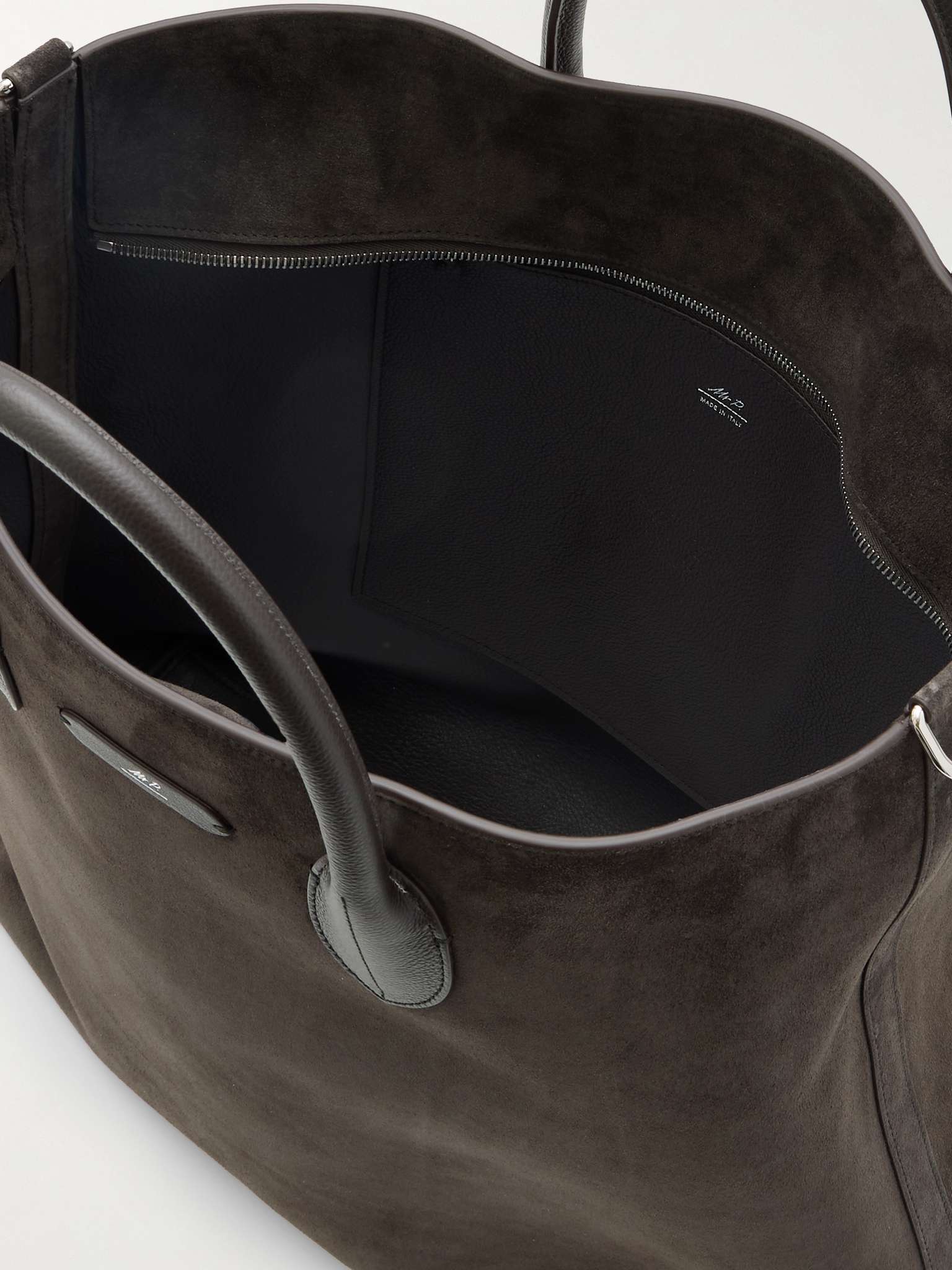 MR P. Full Grain Leather-Trimmed Suede Tote for Men | MR PORTER