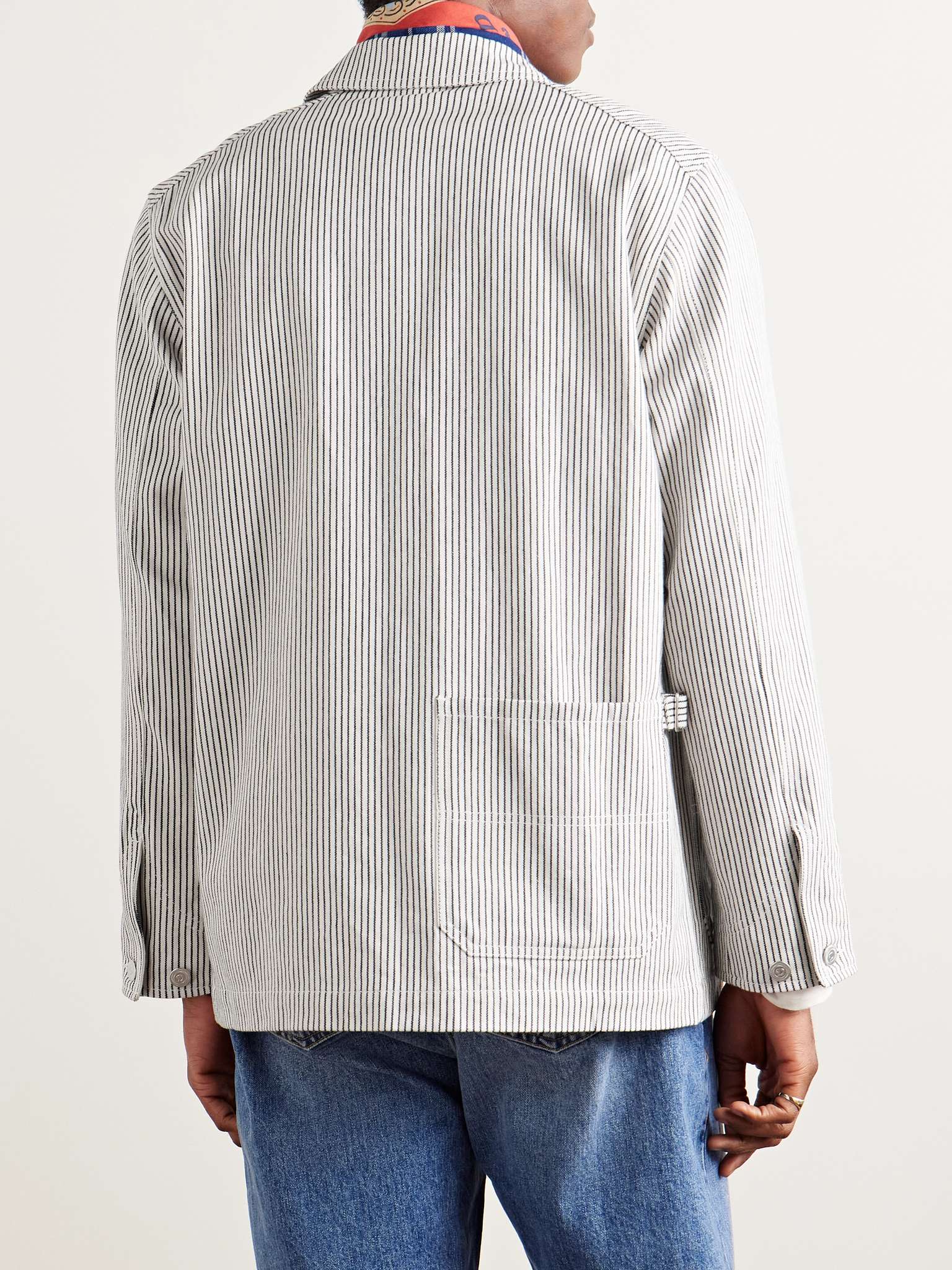 DRAKE'S Stoker Striped Cotton Overshirt for Men | MR PORTER