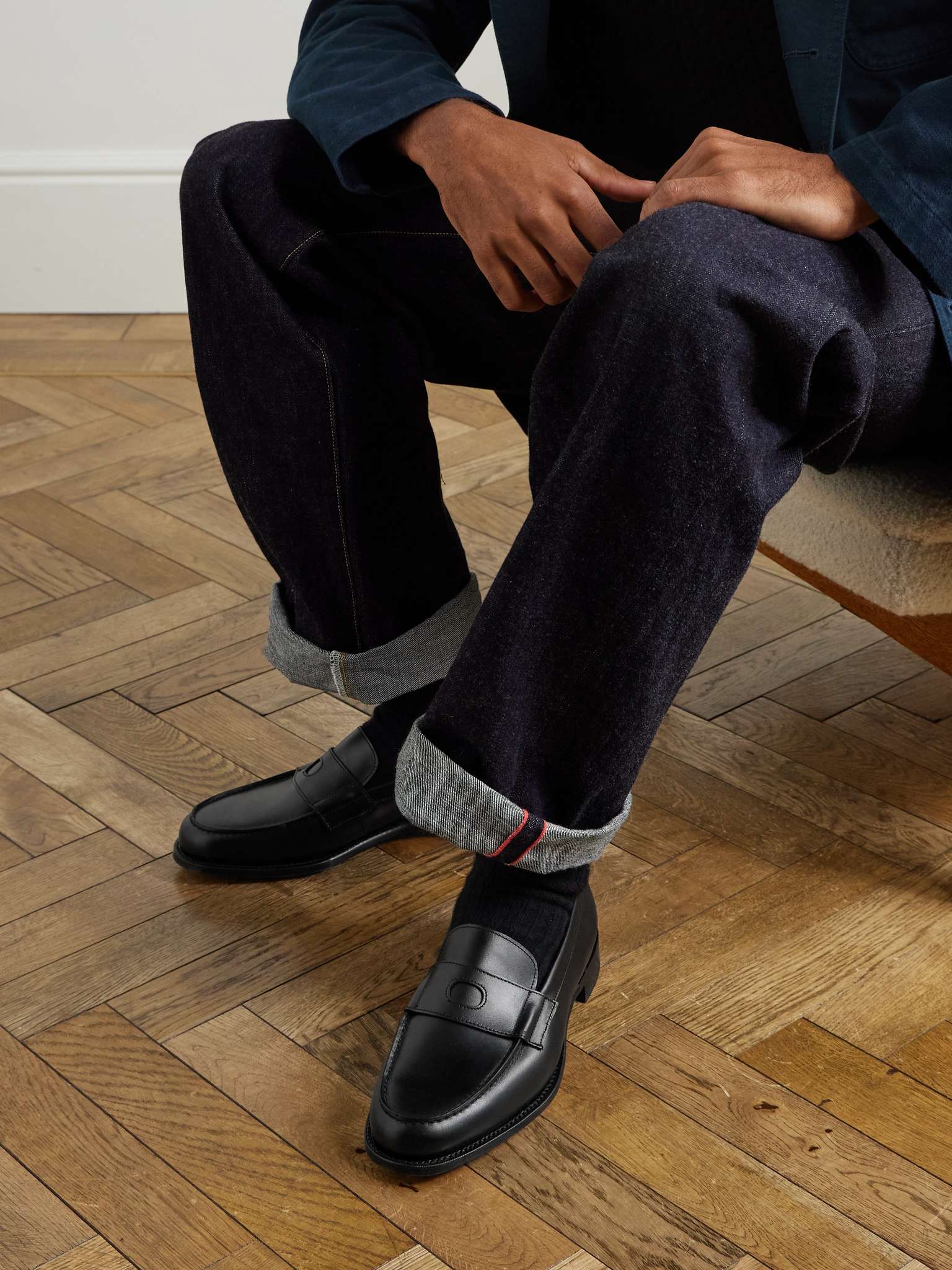DRAKE'S Charles Leather Penny Loafers for Men | MR PORTER