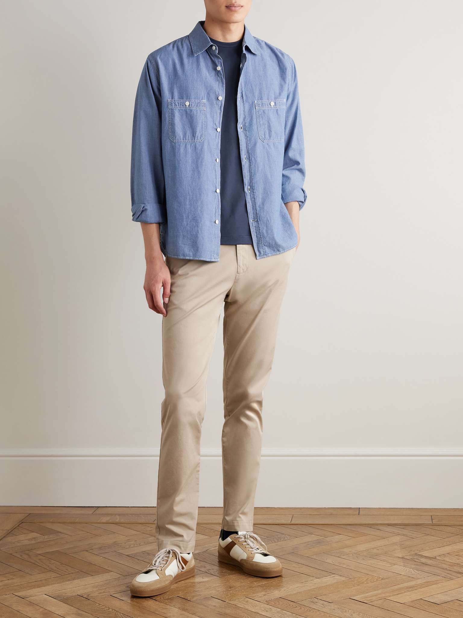 SUNSPEL Straight-Leg Garment-Dyed Cotton-Blend Twill Chinos for Men ...