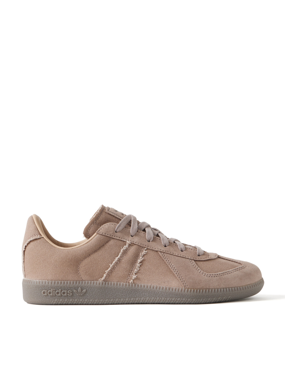 Adidas Originals Bw Army Suede-trimmed Waxed-canvas Sneakers In Brown ...