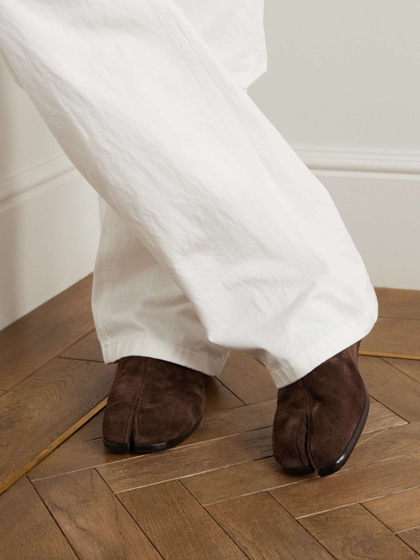 MAISON MARGIELA Tabi Split-Toe Suede Loafers for Men | MR PORTER