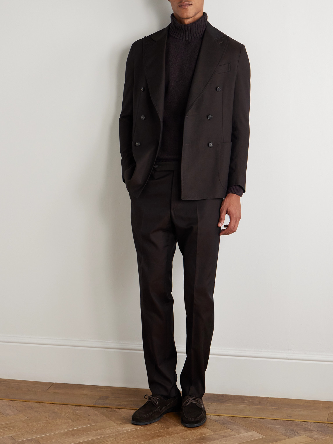 De Petrillo Wool And Cashmere-blend Rollneck Sweater In Brown | ModeSens