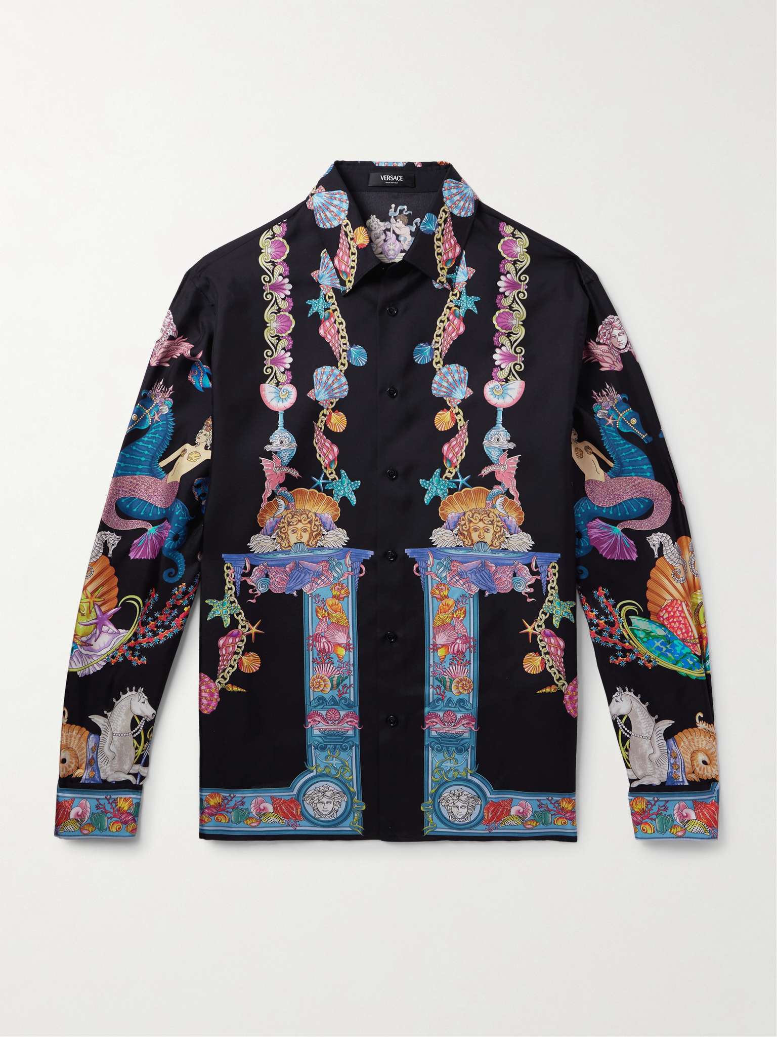 VERSACE Printed Silk-Twill Shirt for Men | MR PORTER