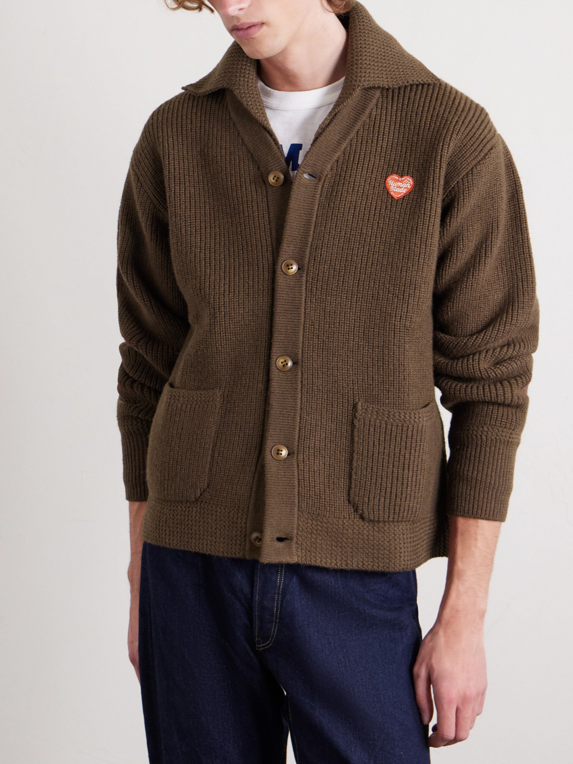 Human Made - Logo-Appliquéd Alpaca Cardigan - Curated Menswear