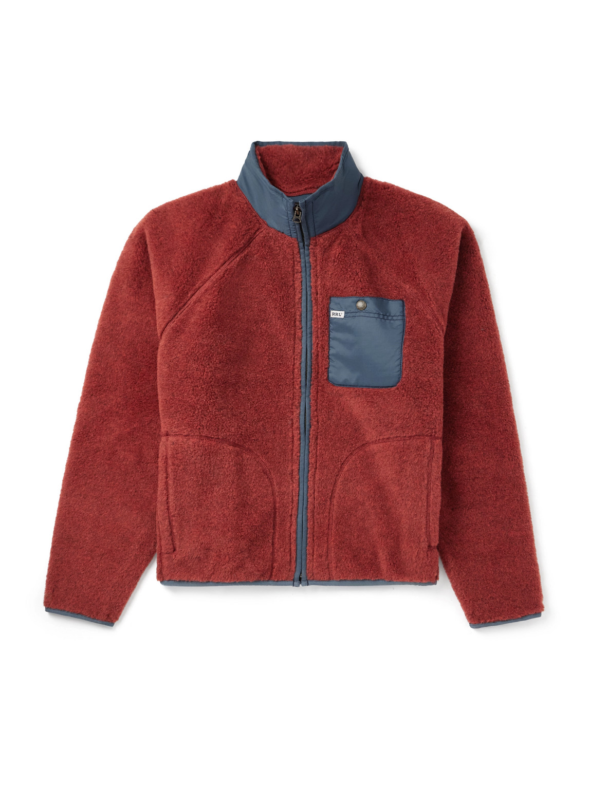 RRL - Logo-Appliquéd Nylon Ripstop-Trimmed Wool-Blend Fleece Jacket ...
