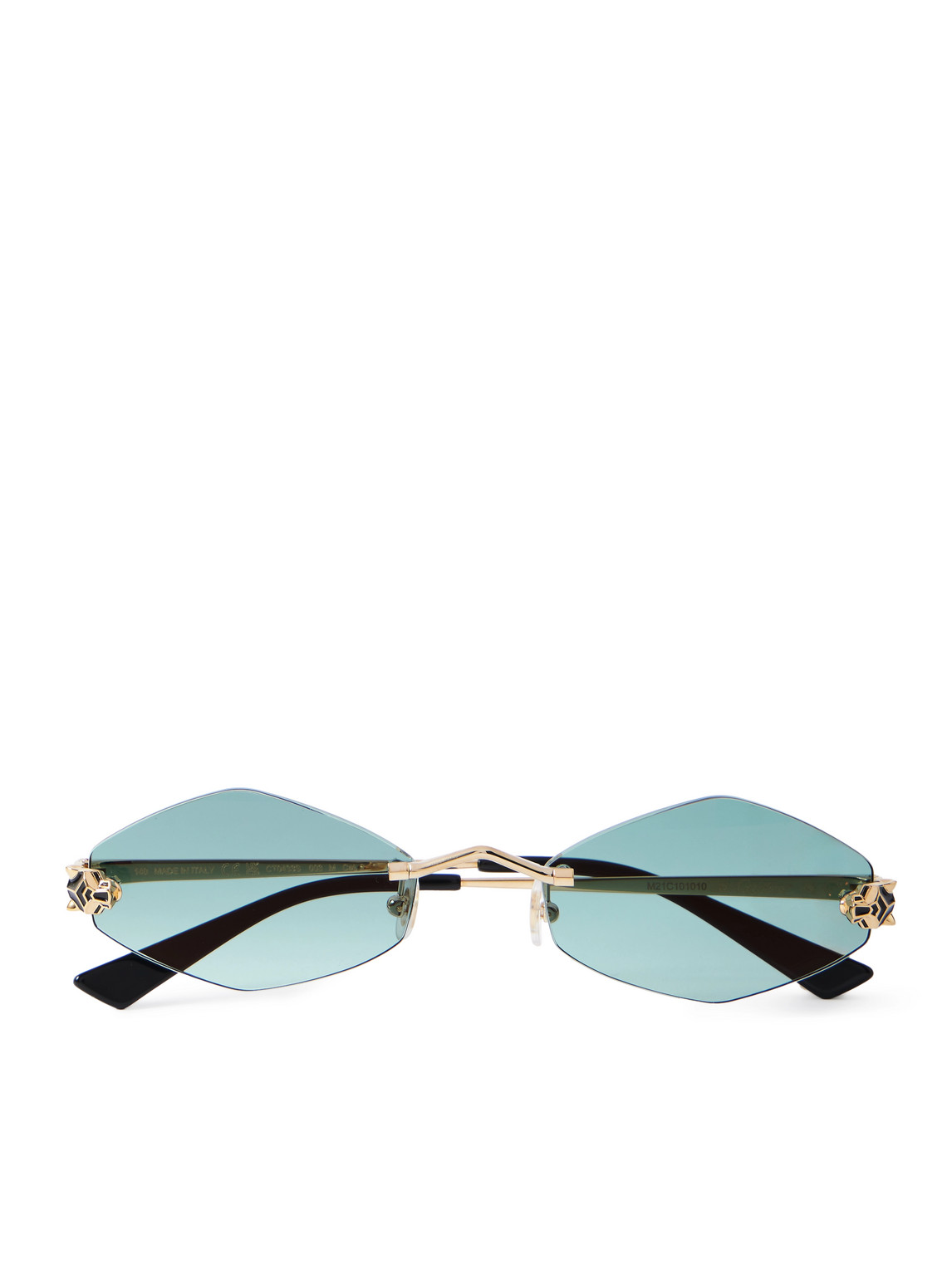 Cartier Eyewear Panthère de Cartier Rimless Hexagon-Frame Gold-Tone ...
