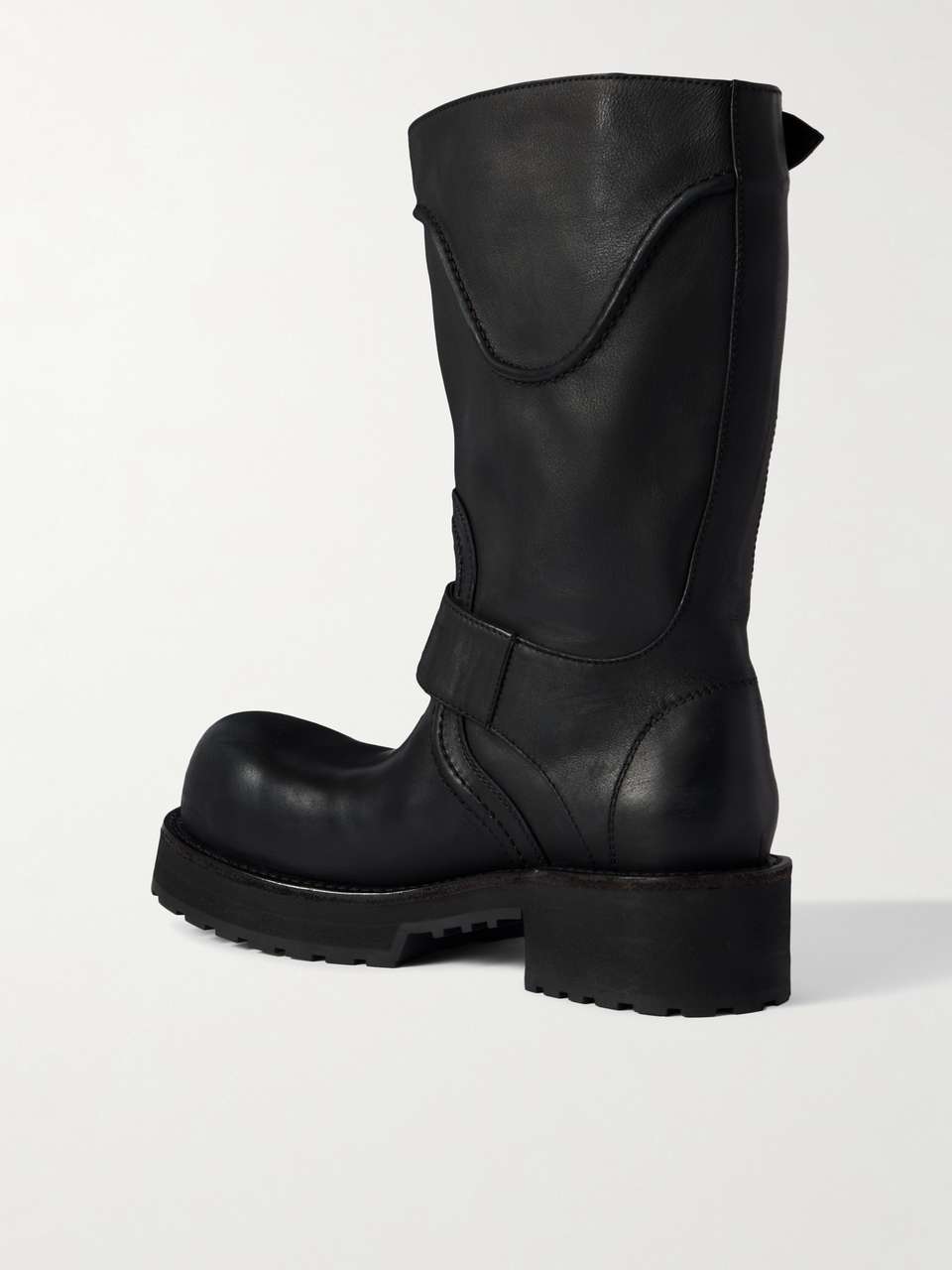 BALENCIAGA Venom Logo-Debossed Distressed Leather Boots for Men | MR PORTER