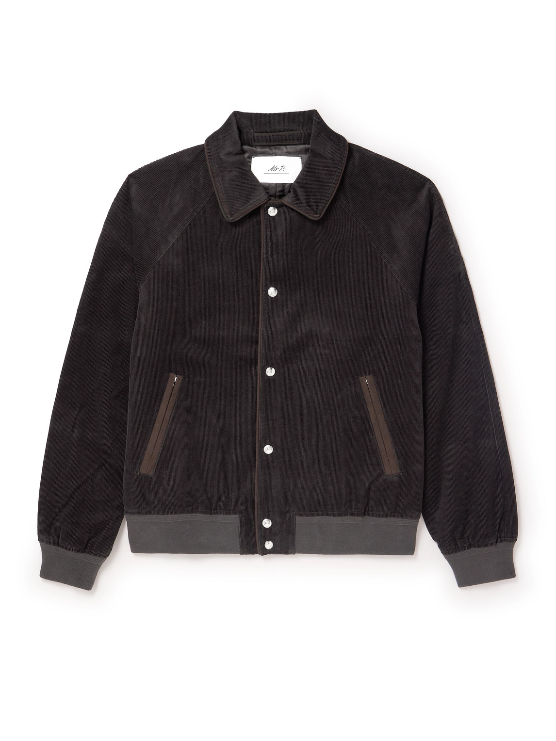 Mr P. Suede-Trimmed Cotton-Corduroy Varsity Jacket | Smart Closet