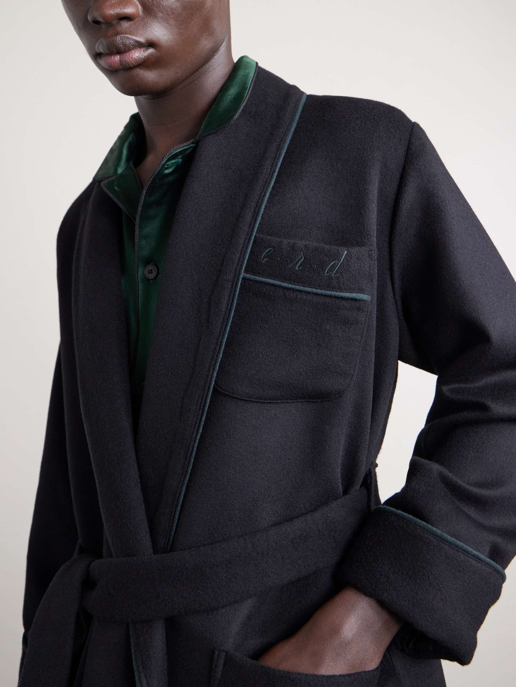 ENFANTS RICHES DÉPRIMÉS Logo-Embroidered Belted Wool and Cashmere-Blend ...