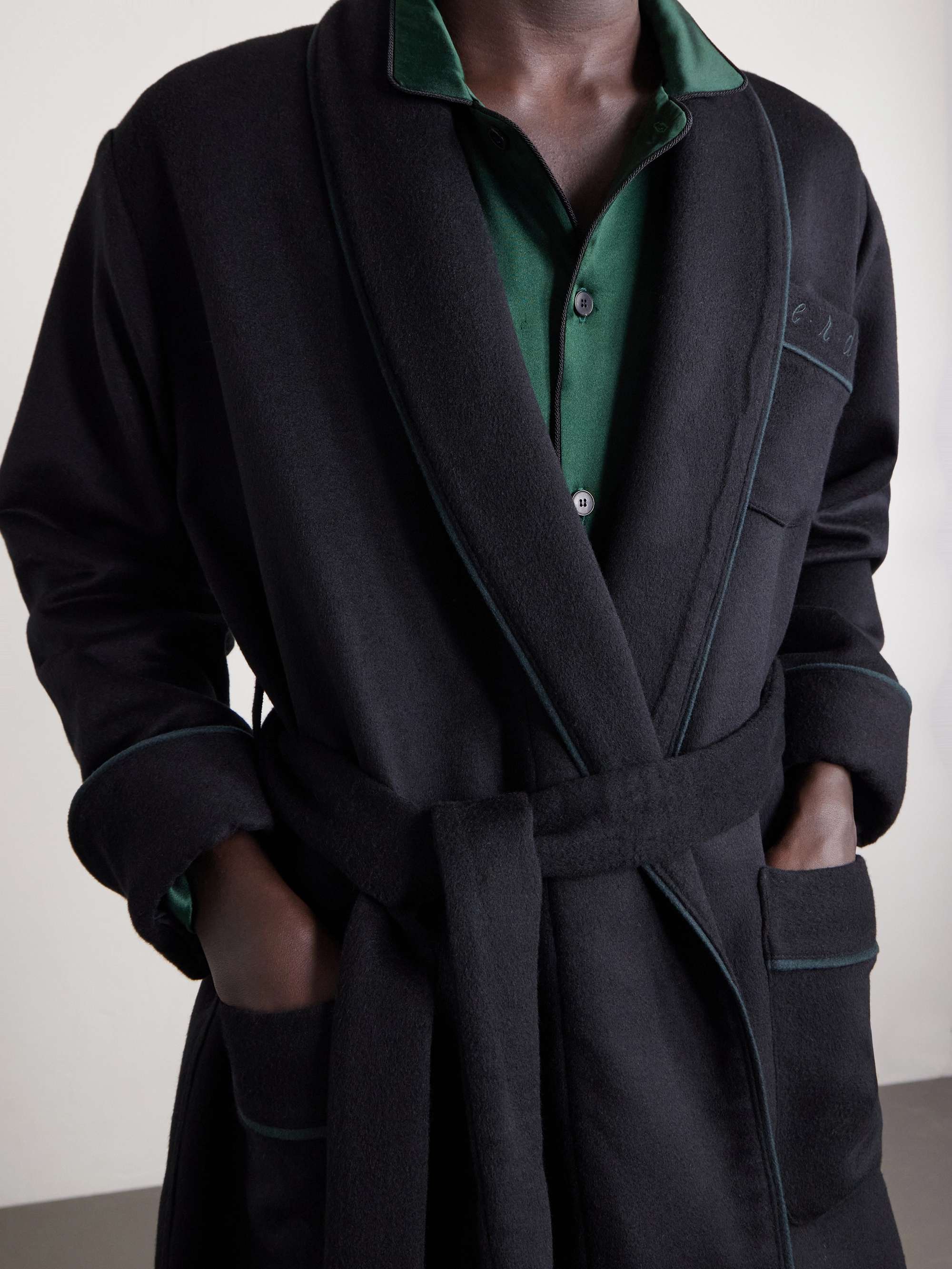 ENFANTS RICHES DÉPRIMÉS Logo-Embroidered Belted Wool and Cashmere-Blend ...