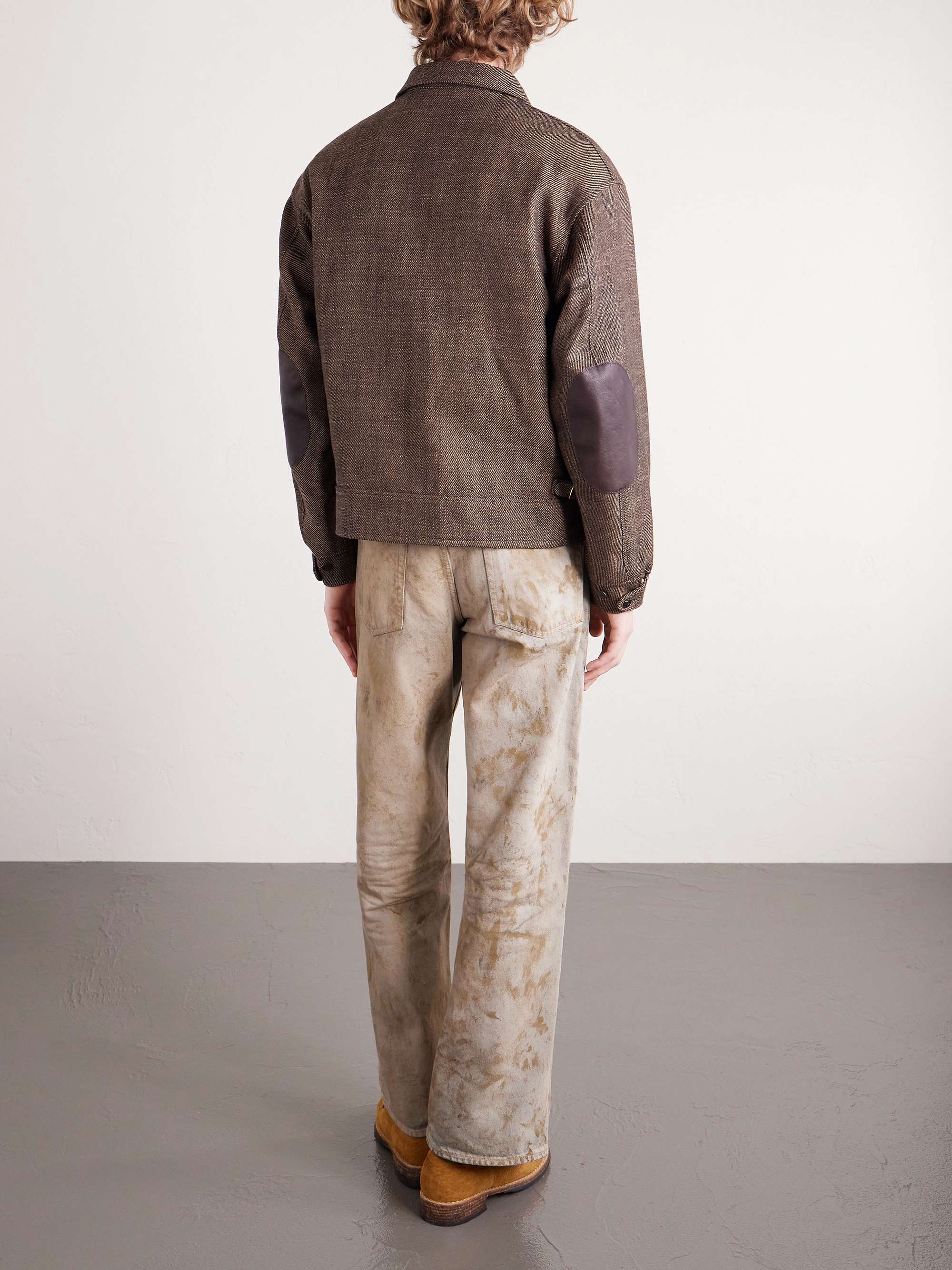 VISVIM Strato Leather-Trimmed Linen and Wool-Blend Twill Jacket for Men ...