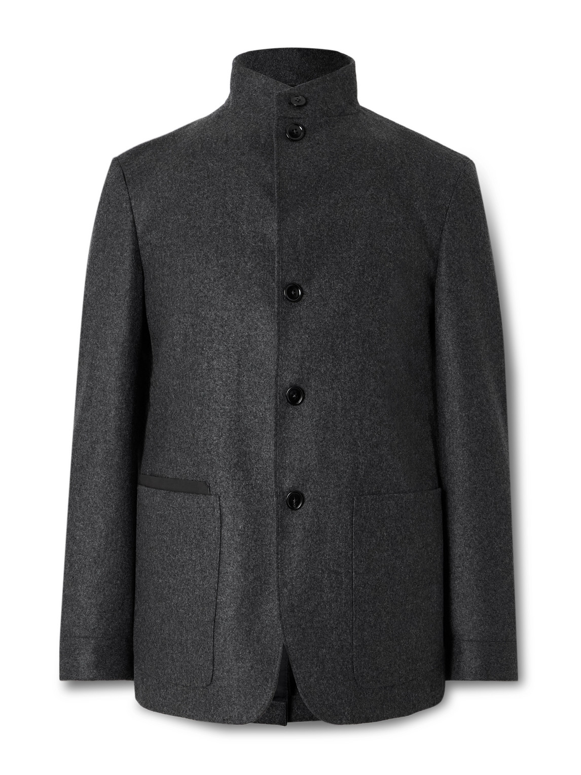 Zegna - Il Conte Leather-Trimmed Oasi Cashmere Overshirt - Curated Menswear