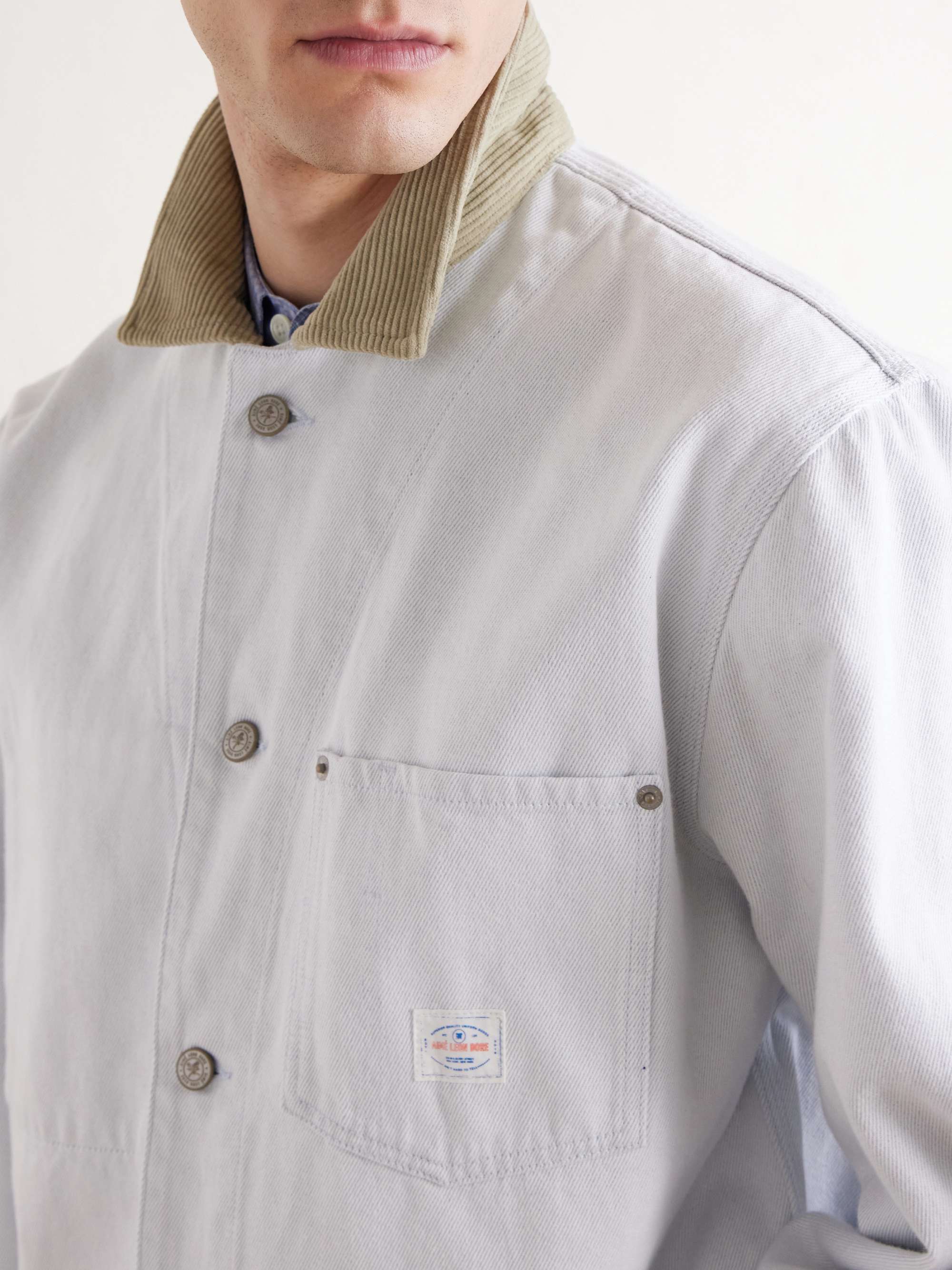 AIMÉ LEON DORE Corduroy-Trimmed Denim Jacket for Men | MR PORTER