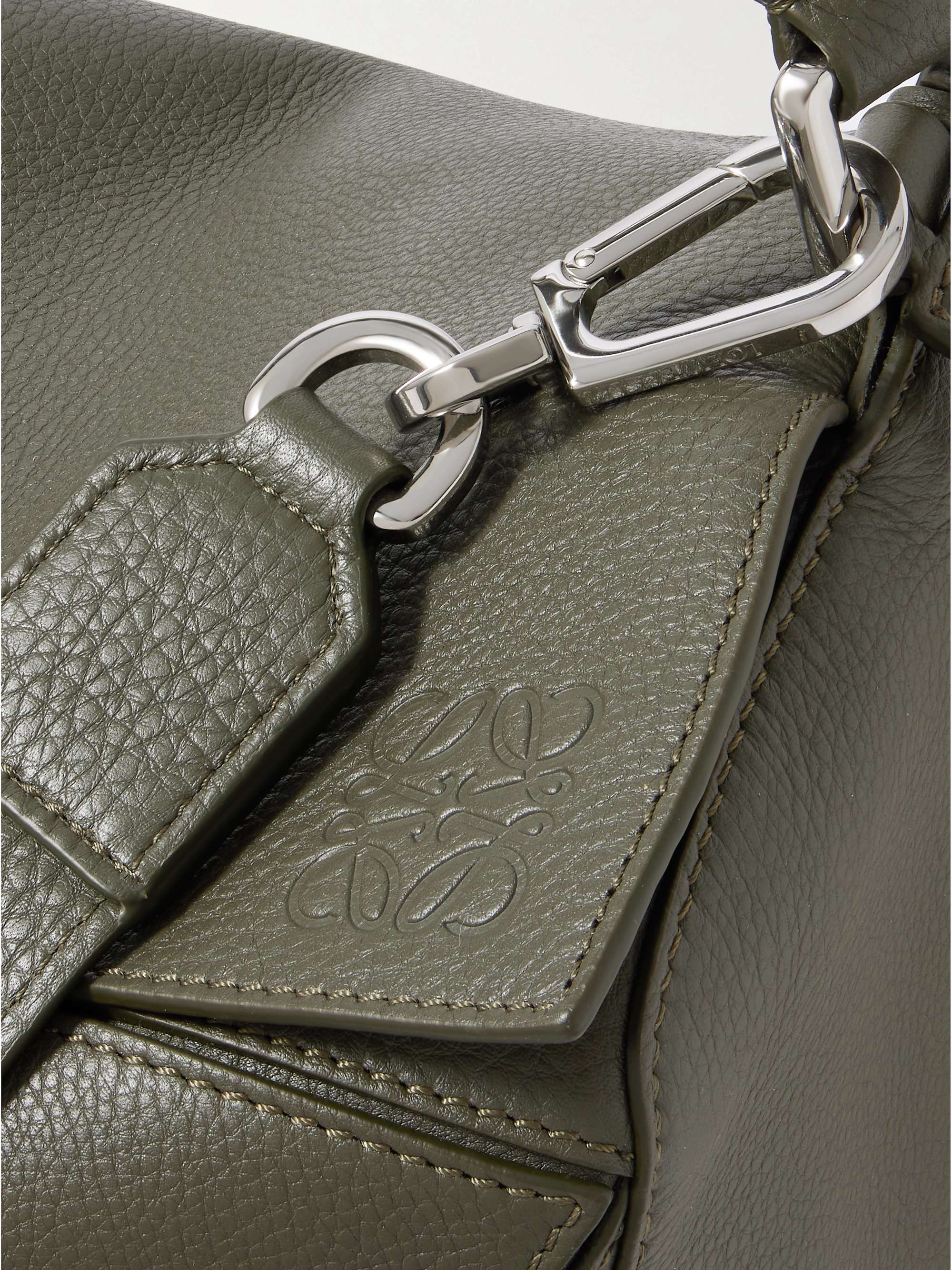 LOEWE Puzzle Edge Large Logo-Debossed Full-Grain Leather Messenger Bag ...