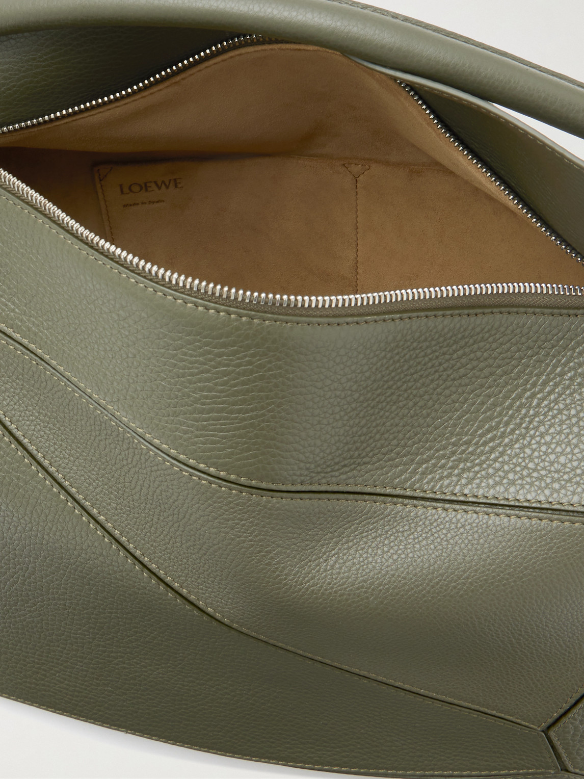 Loewe Puzzle Edge Large Logo-debossed Full-grain Leather Messenger Bag ...