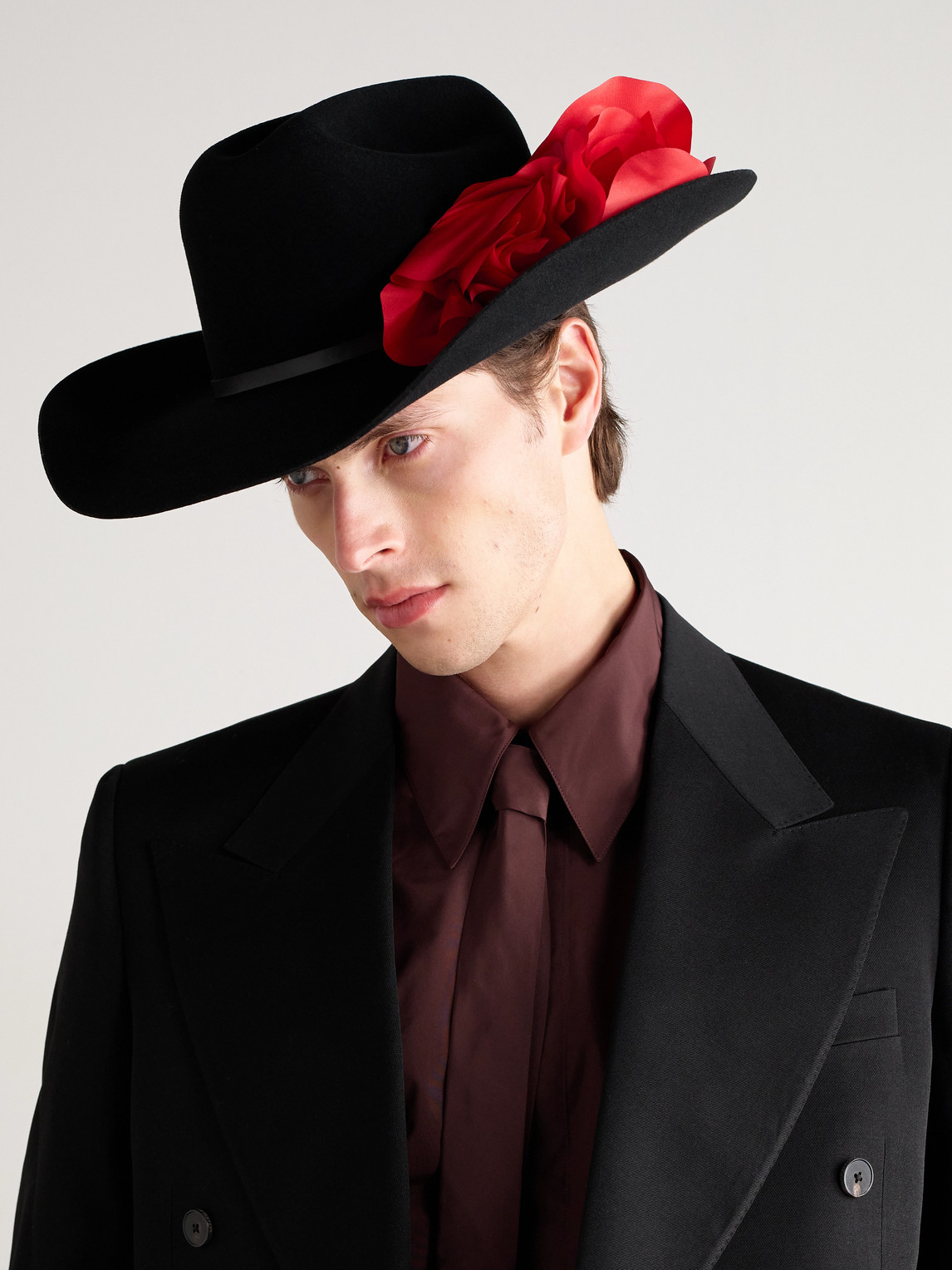 Willy Chavarria Appliquéd Wool-felt Fedora In Black | ModeSens