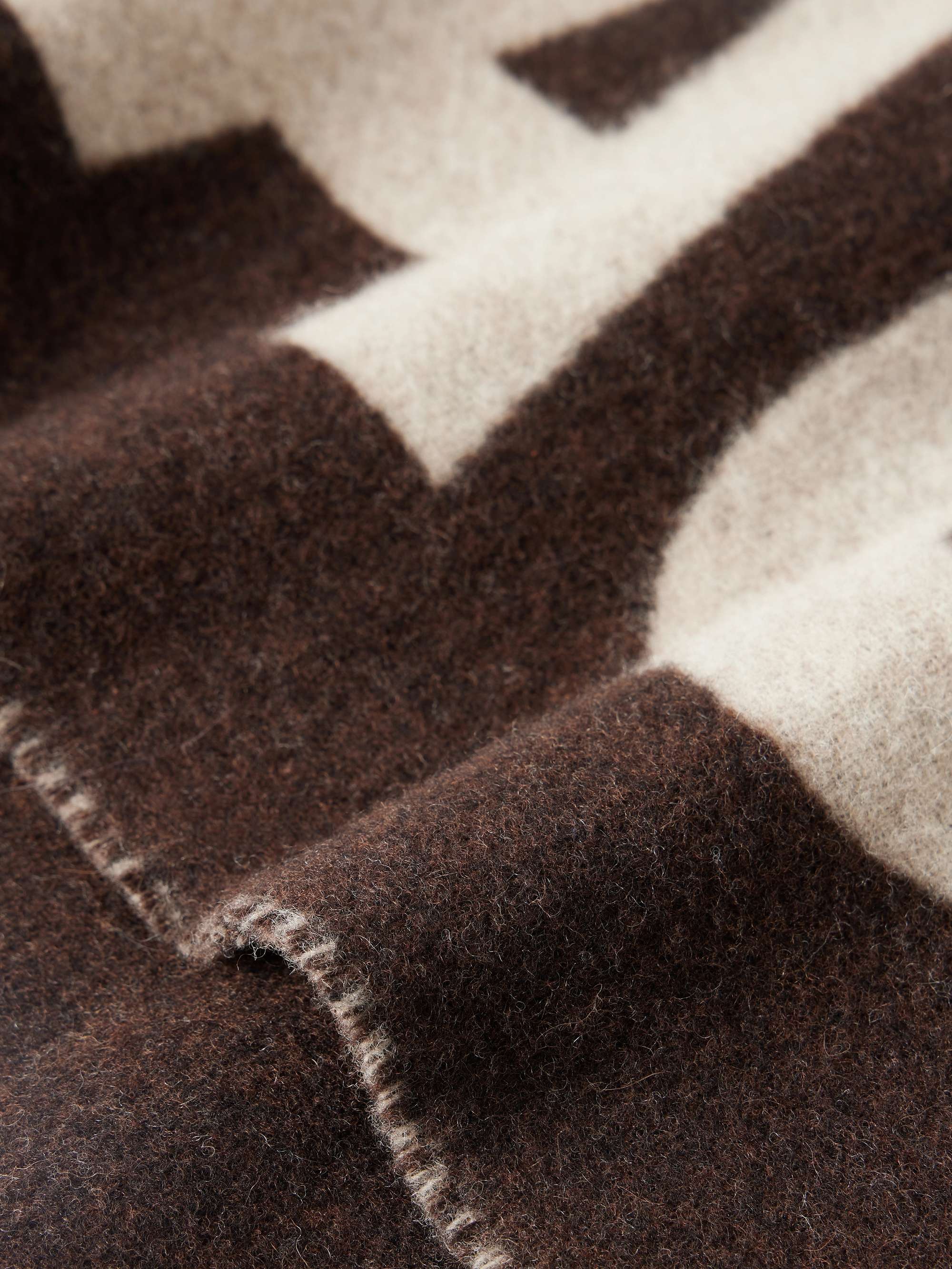 JACQUEMUS Logo-Print Fringed Wool Scarf for Men | MR PORTER