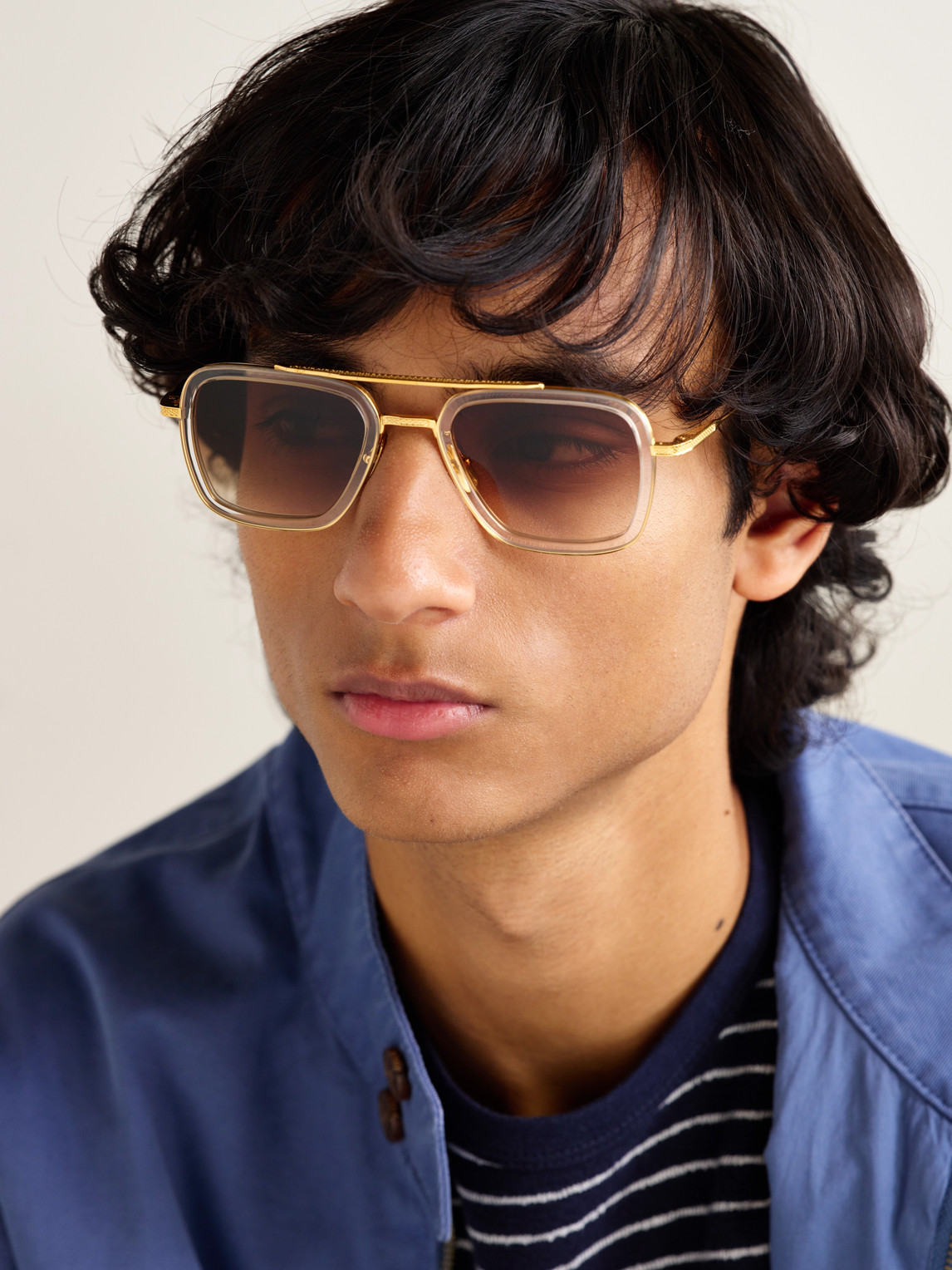 DITA - Aviator-Style Gold-Tone and Acetate Sunglasses - Curated Menswear