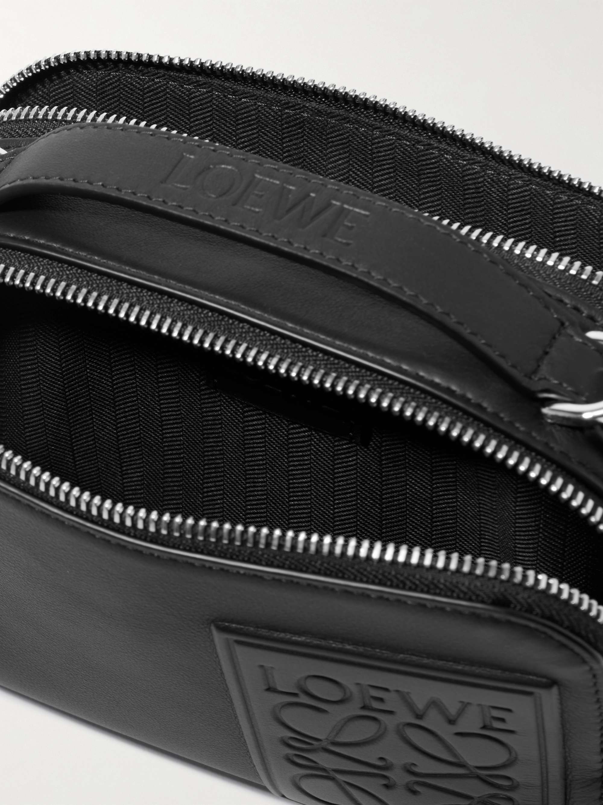 LOEWE Camera Mini Logo-Appliquéd Leather Messenger Bag for Men | MR PORTER