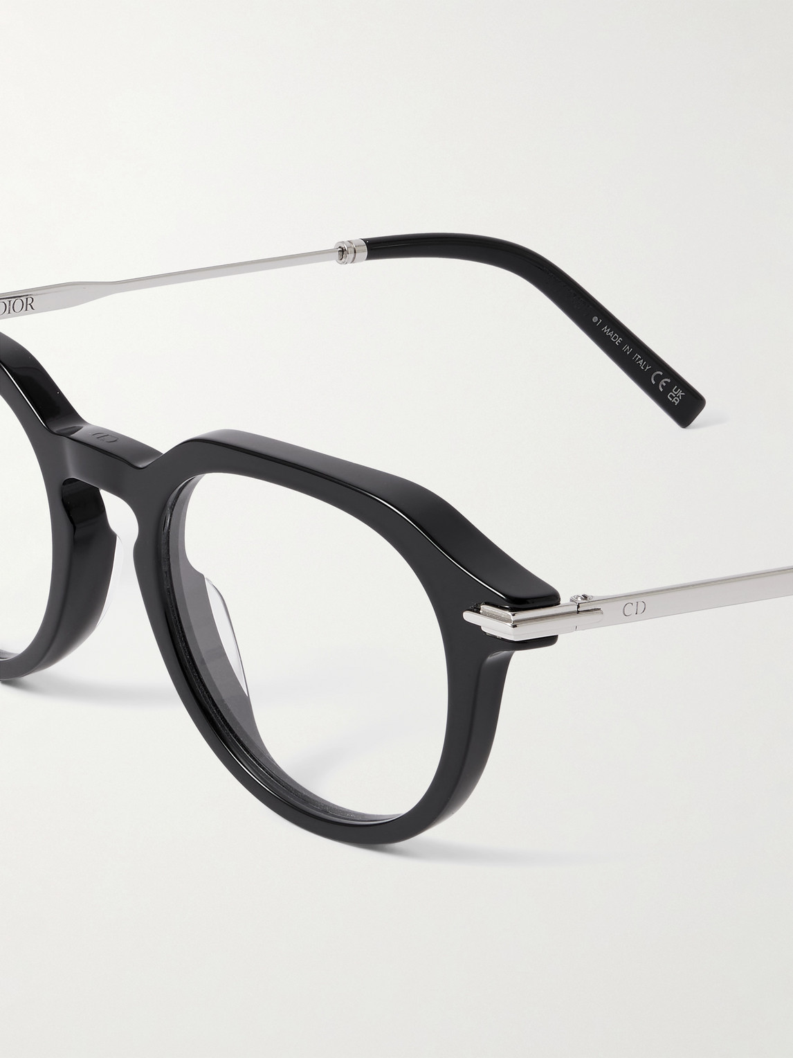 Dior Eyewear - DiorBlackSuitoR10I Round-Frame Acetate and Silver-Tone ...
