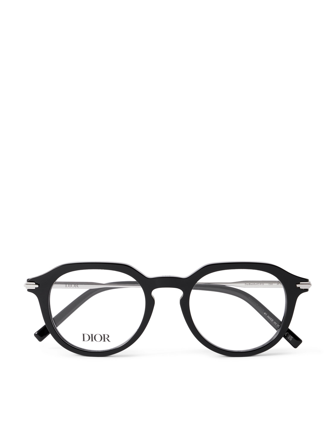 Dior Eyewear - DiorBlackSuitoR10I Round-Frame Acetate and Silver-Tone ...